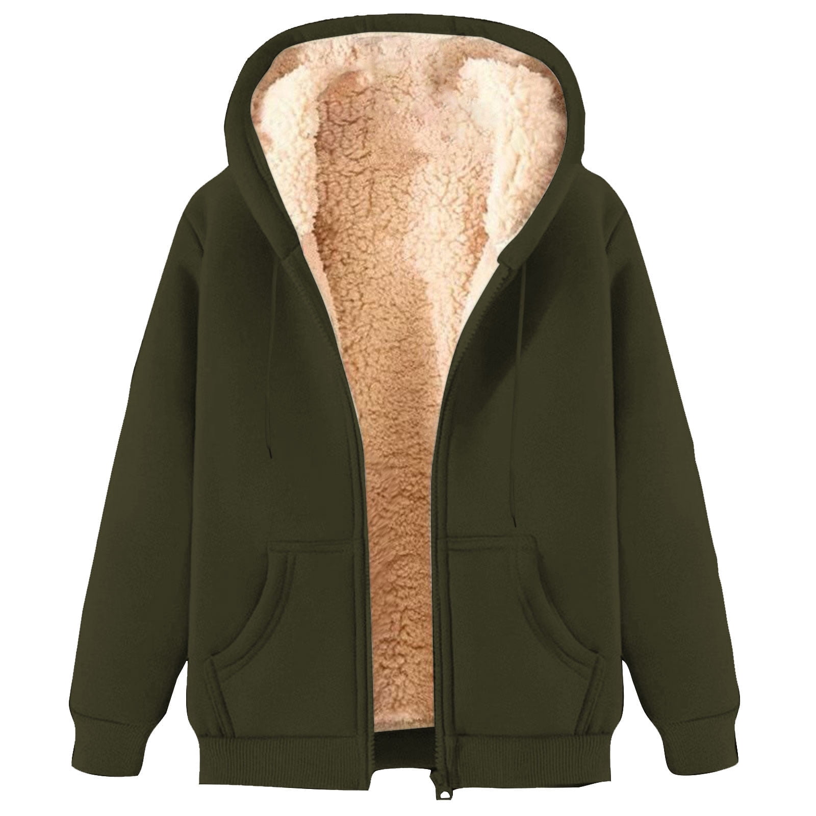 Xzbqbs Jackets for Men Zip Up Warm Sherpa Fleece Lined Fall Winter ...