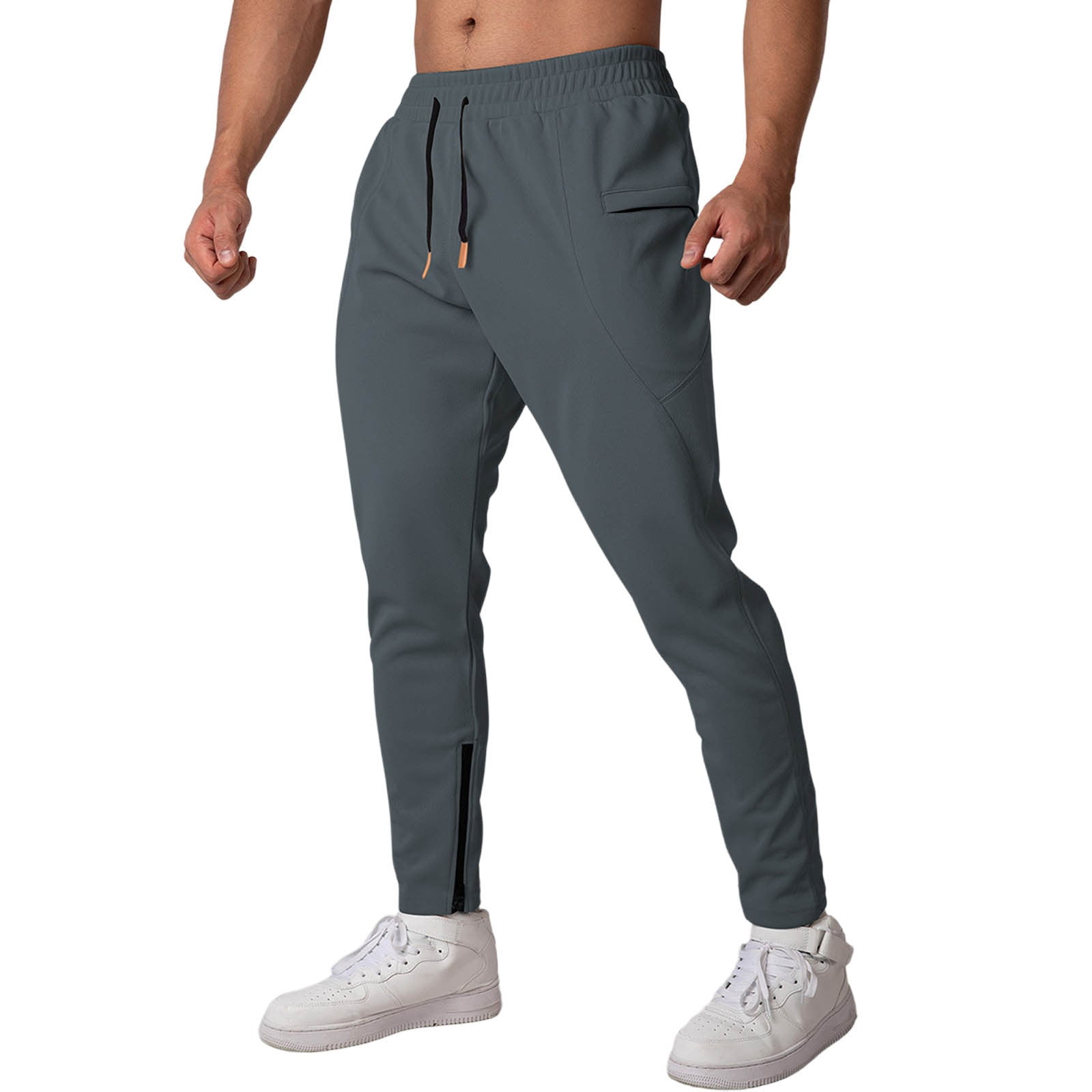 Xzbqbs Men's Casual Work Pants Classic Flat Front Slim Tapered Skinny ...