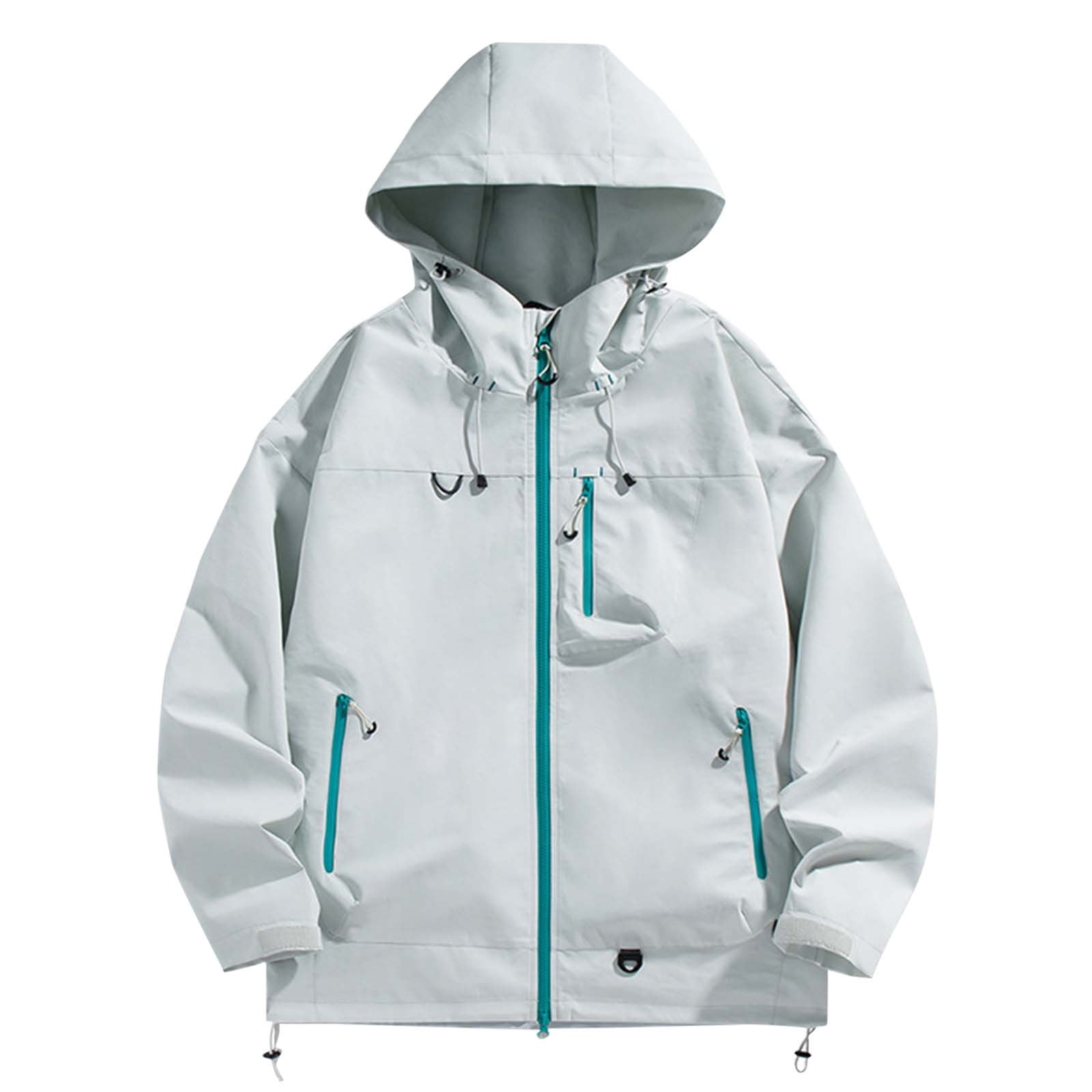 Xzbqbs Men's Hooded Jacket Casual Waterproof Lightweight Rain Jacket ...