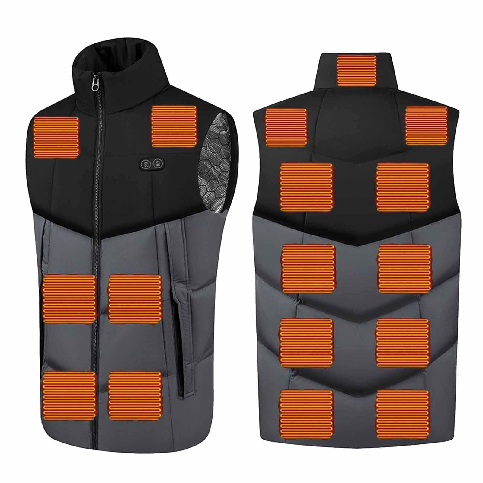 Xzbqbs Mens Heated Jacket Zip Up Heated Thermal Vest Coat with 28 ...