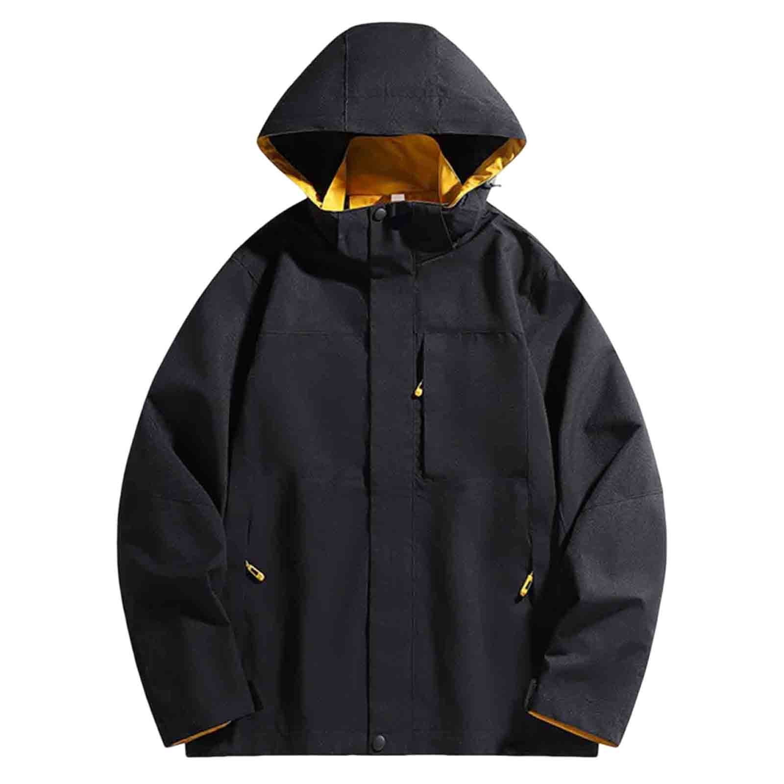 Xzbqbs Mens Rain Jacket Waterproof with Hood Lightweight Casual ...