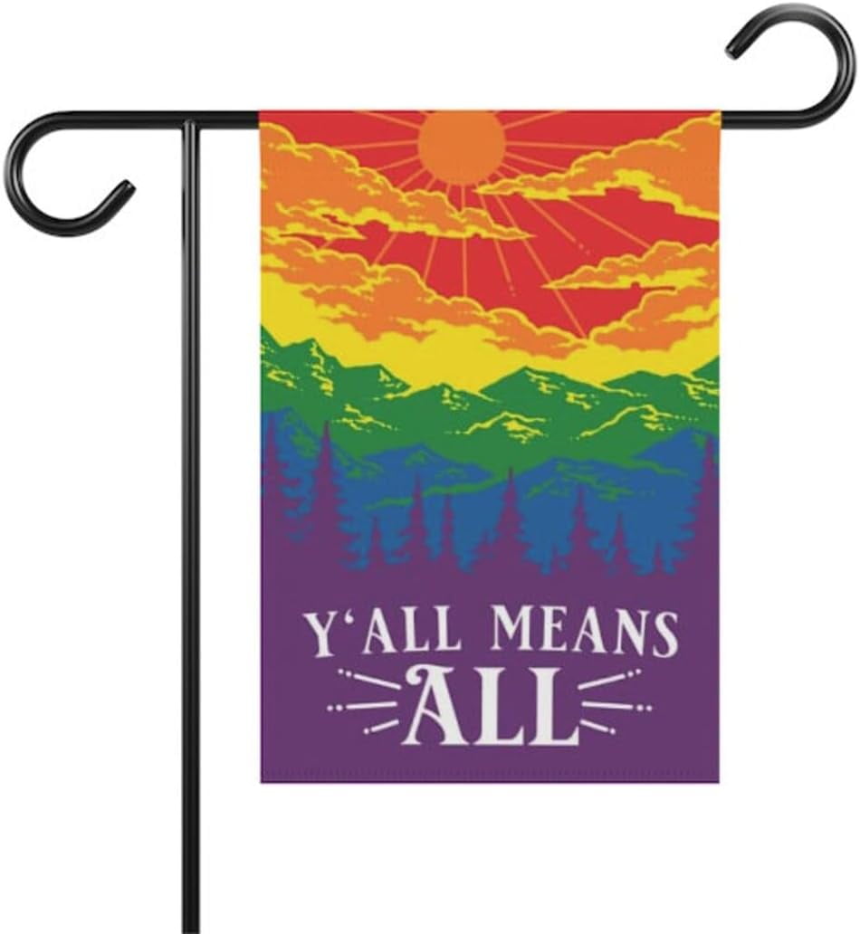 Y'All Means All LGBT Pride Garden Flag 28x40 Inch Polyester Double Side ...