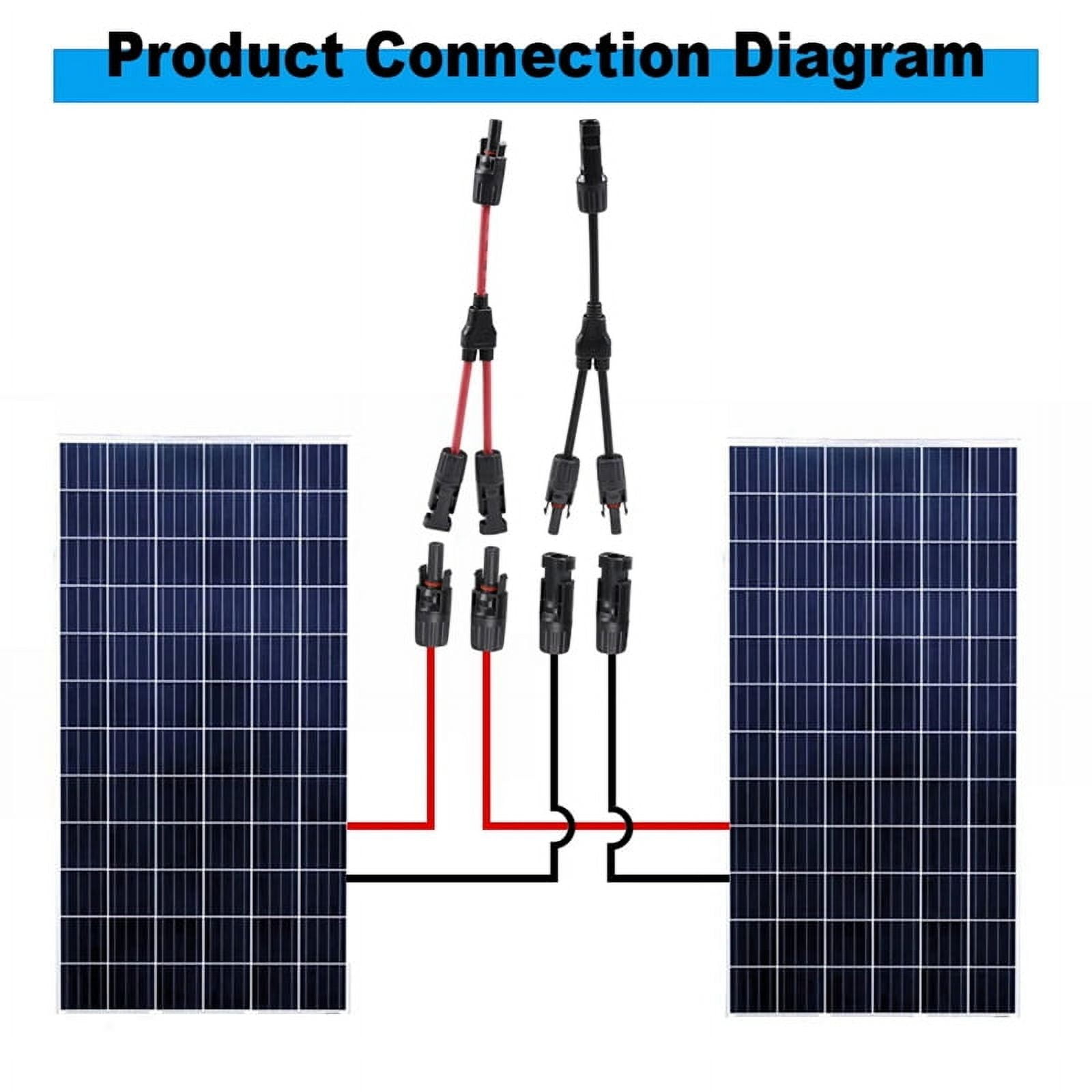 Y Branch Plug 1 to 2 Parallel Connection Solar Connector Photovoltaic ...