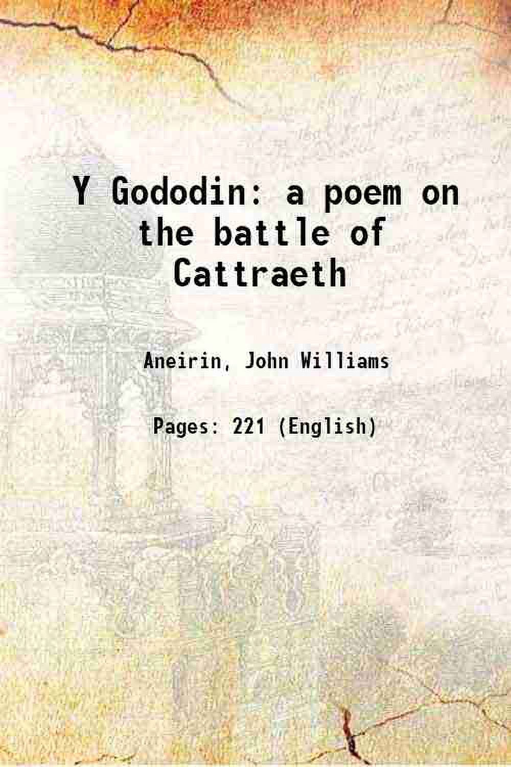 Y Gododin a poem on the battle of Cattraeth 1852 [Hardcover] - Walmart.com