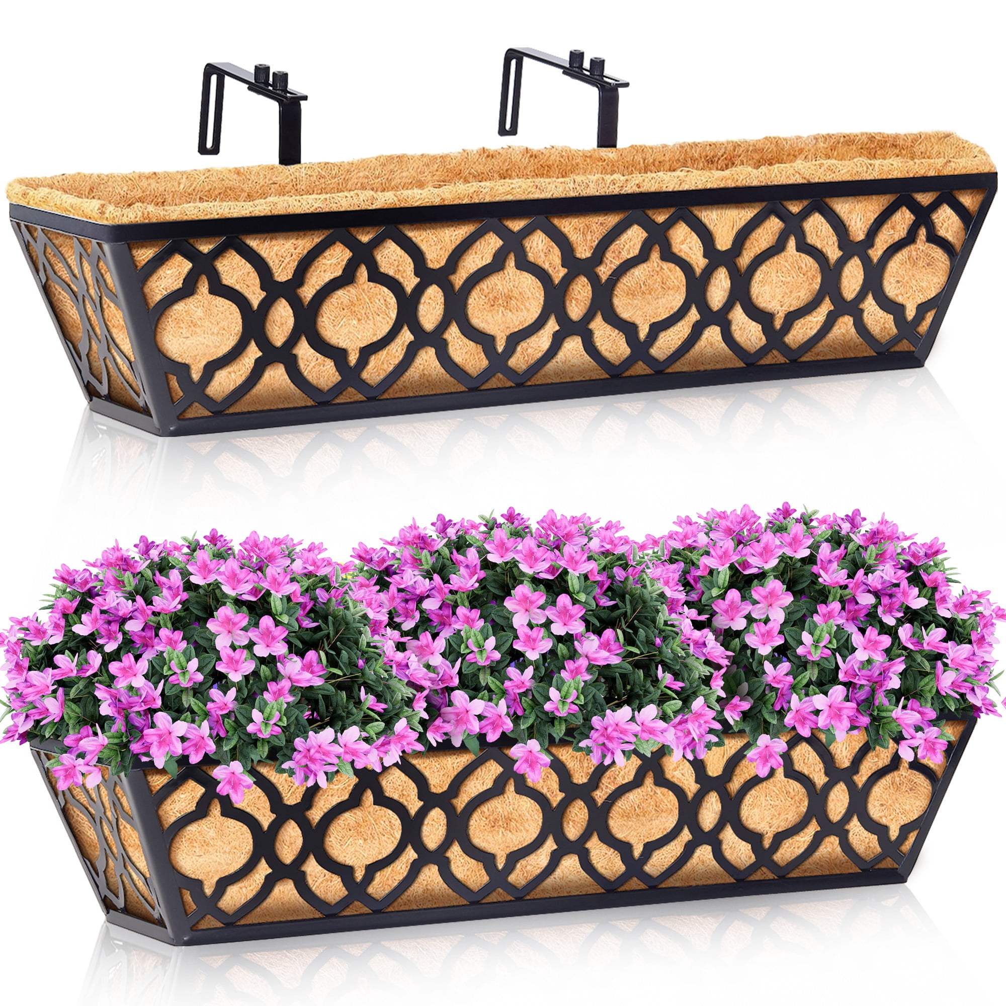 Y&M 24 Inch Window Deck with Coconut Coir Liner, 24" Boxes Horse Trough ...