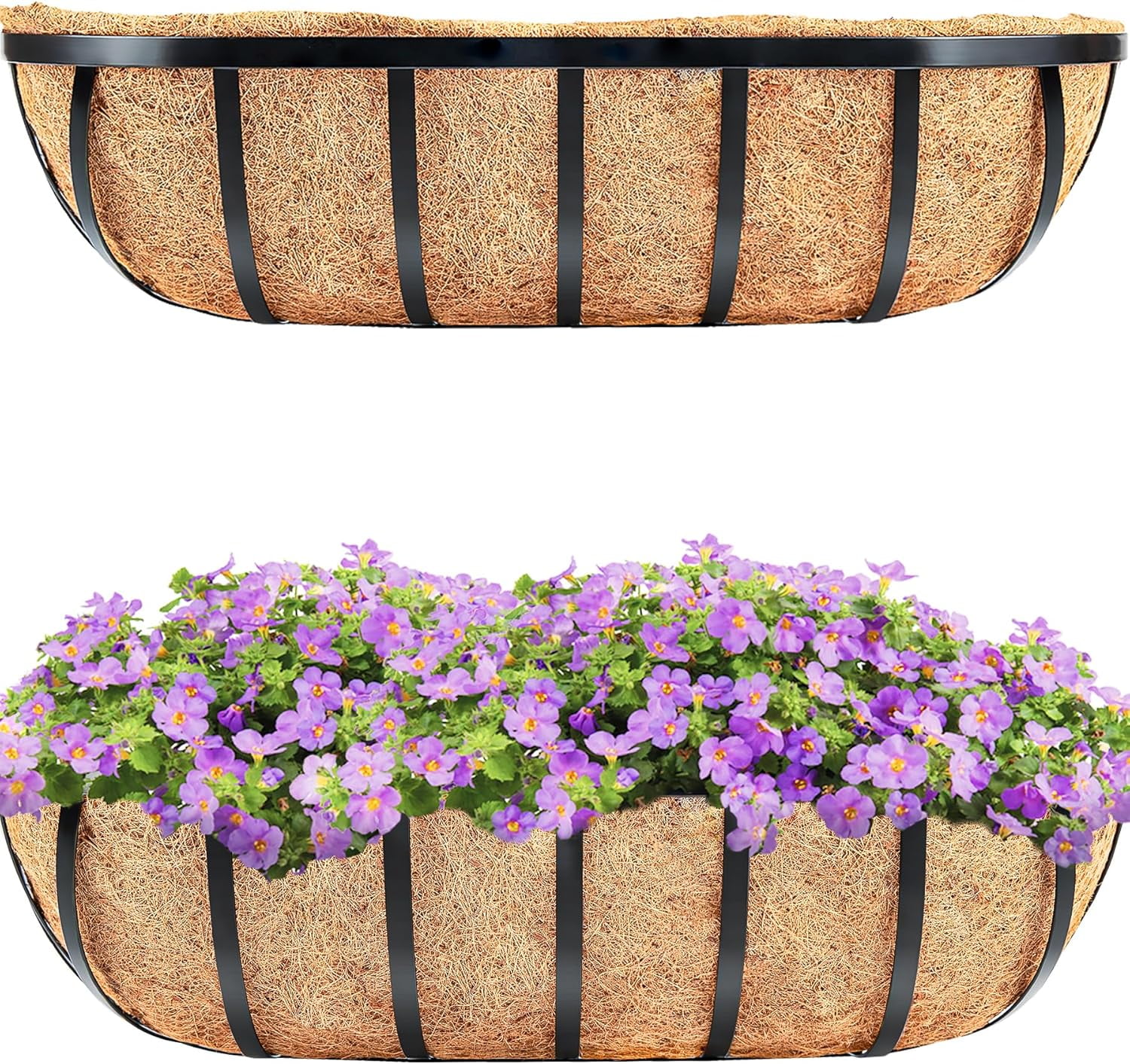 Y&M 2pcs 24 Inch Window Deck with Coco Liner, 24" Window Boxes Horse ...