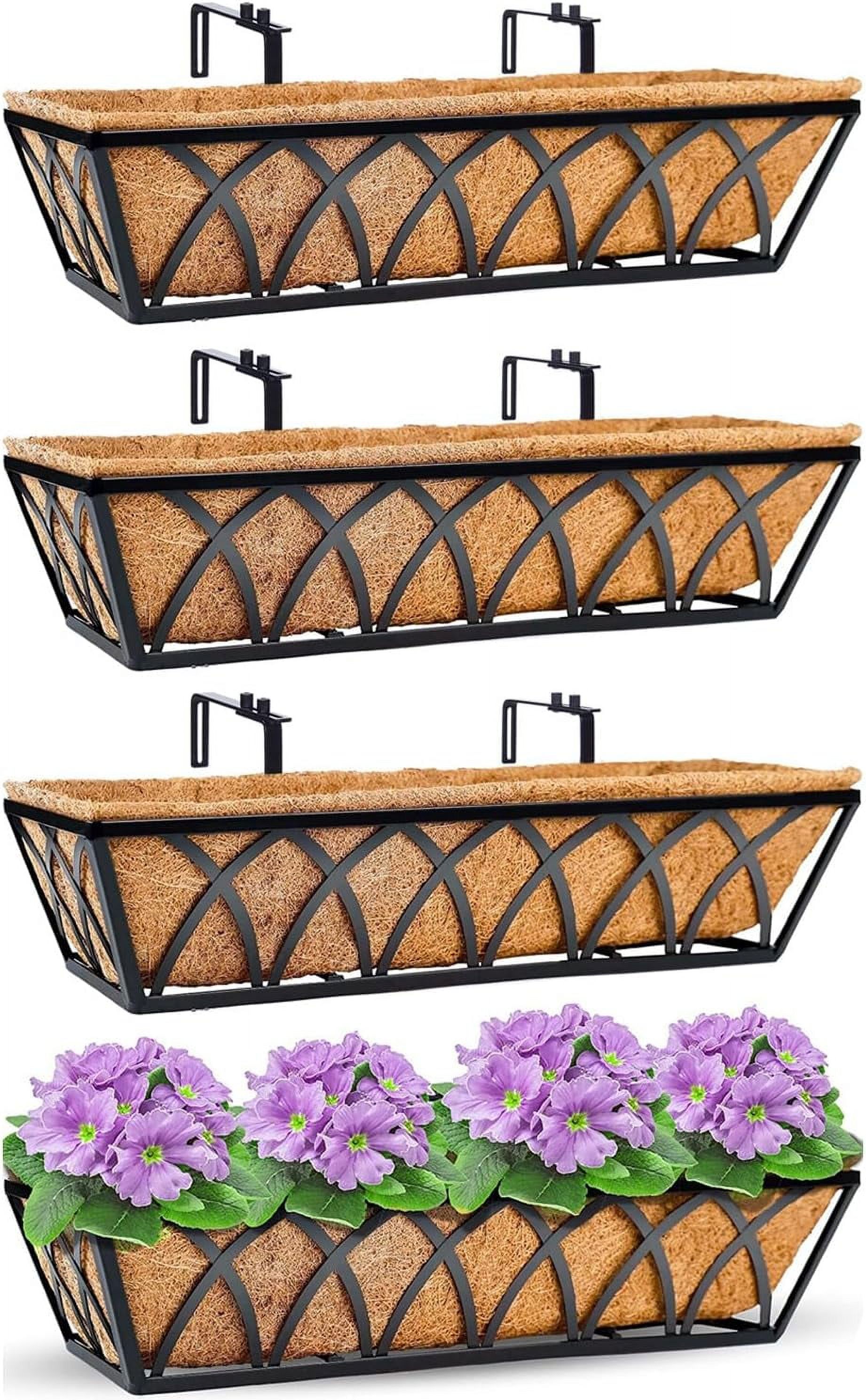 Balcony Railing Planter Hanging Planter Deck Plant Holder Window ...