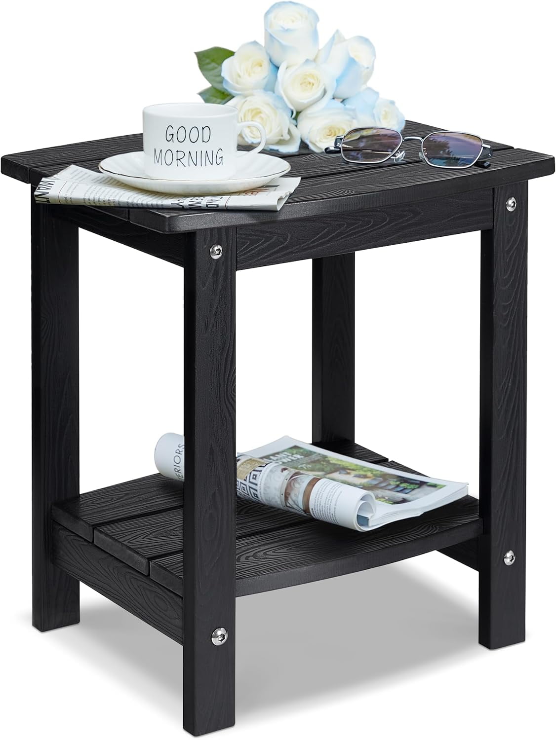 Y&M Outdoor Side Table, HIPS Adirondack Small Double Layer Table ...