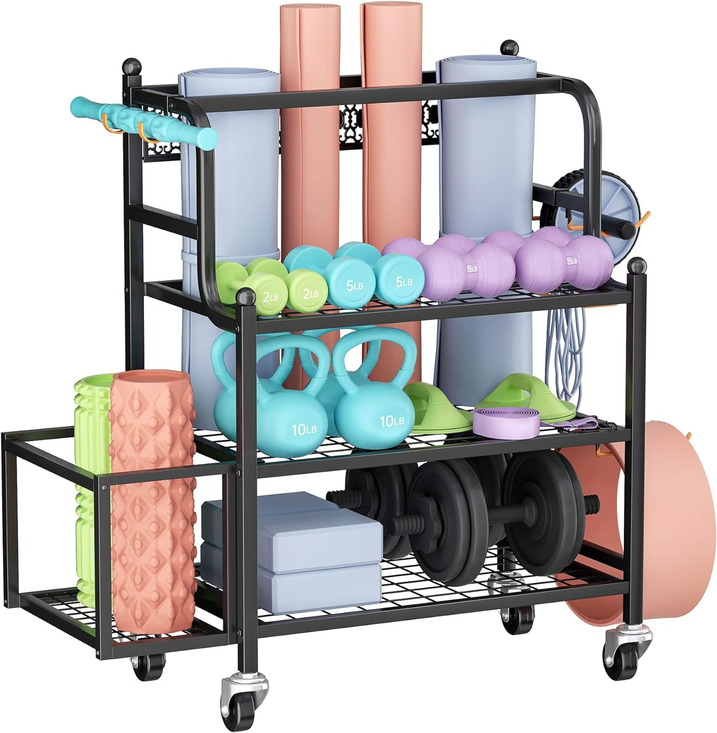 Y&M Yoga Mat Storage Racks, Home Gym Storage Rack for Organizing ...