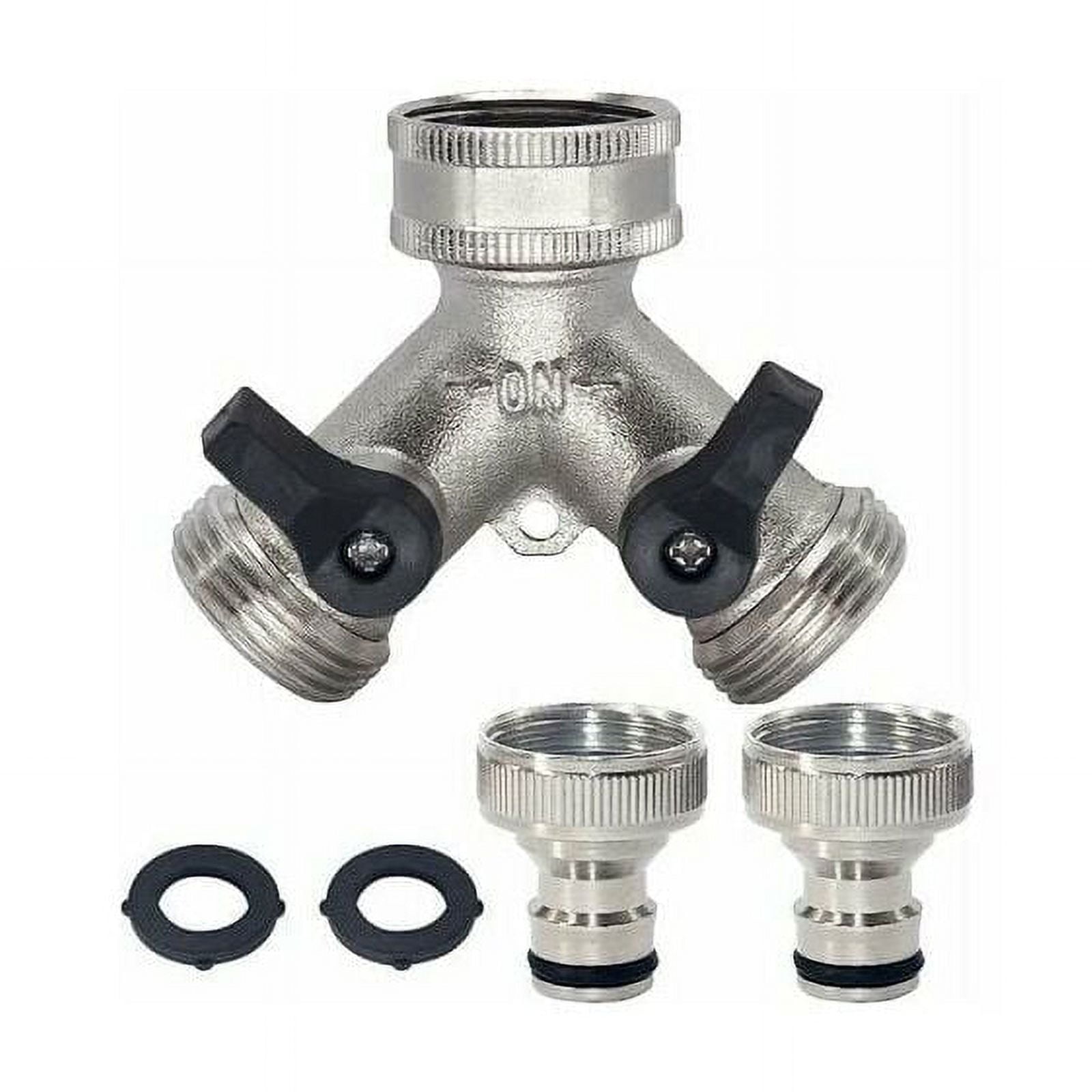 Y-Manifold, 3/4 Brass Garden Hose Adapter, Double Washing Machine ...