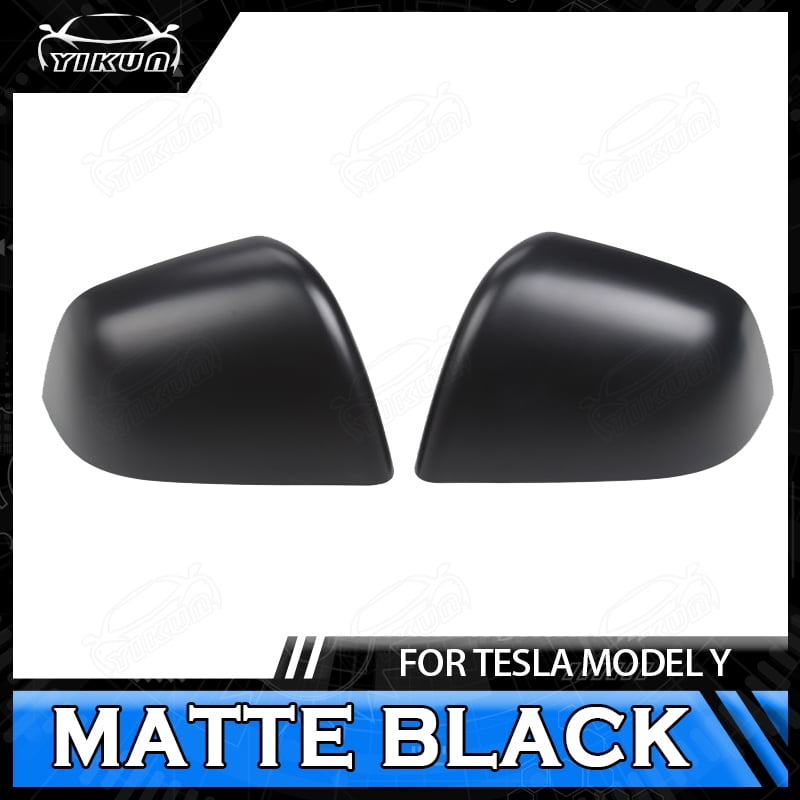 Y Matte black-1Pair Side Door Rearview Mirror Cover Stickers Decorative ...