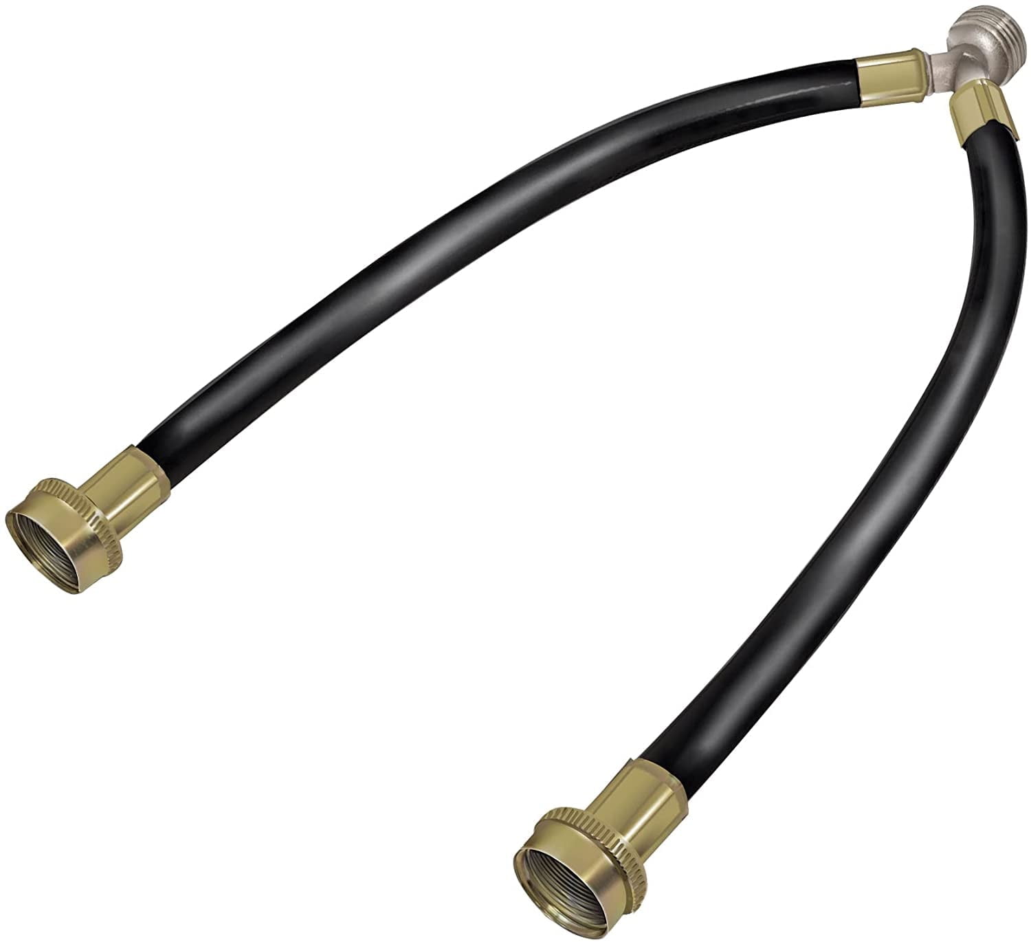 “Y” Mixer Hose, Mix Hot and Cold Water, 1ft Washer Braided Rubber Inlet ...