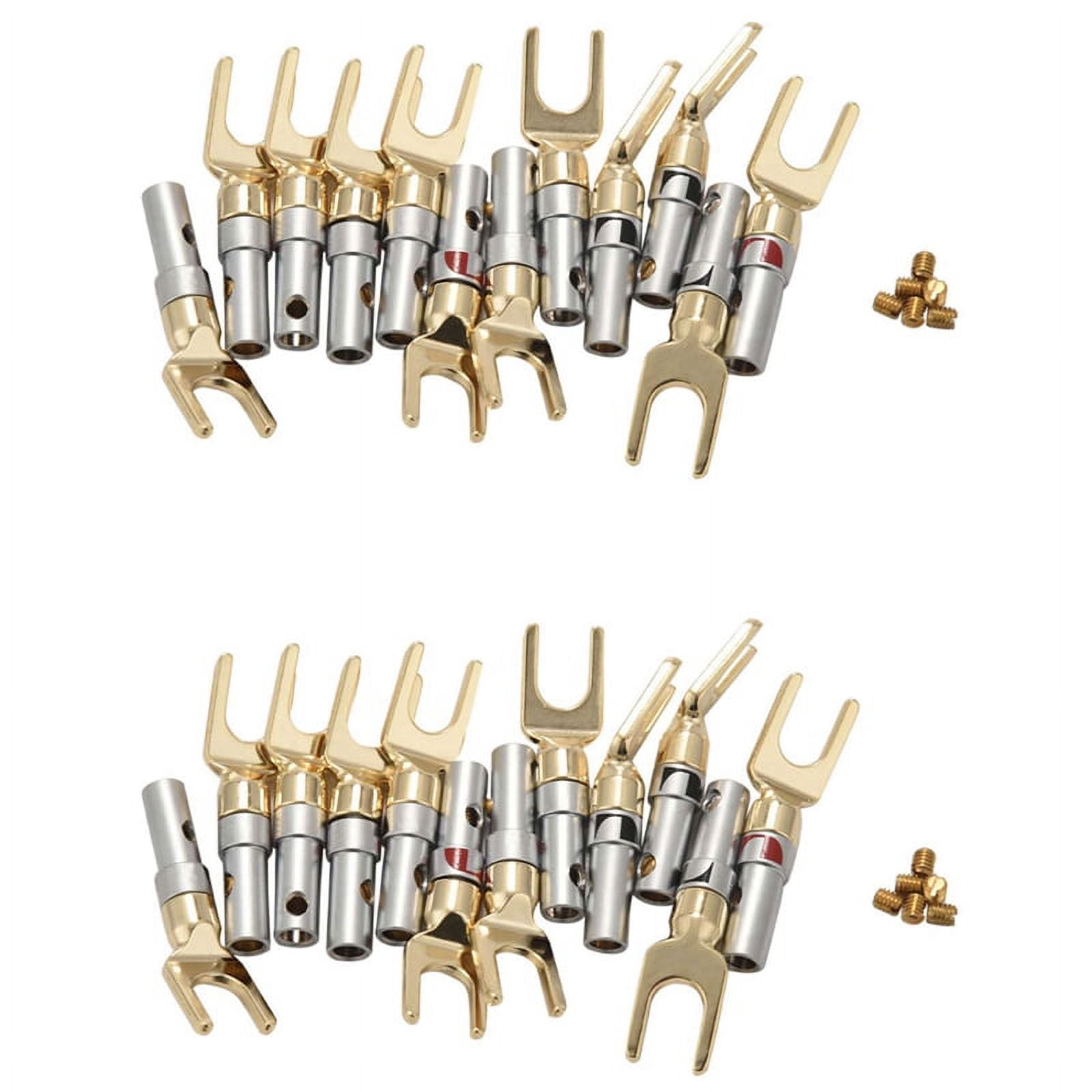 Y Plug 45 Degree Terminal Spade Connector for Speaker Wires DIY/Speaker ...