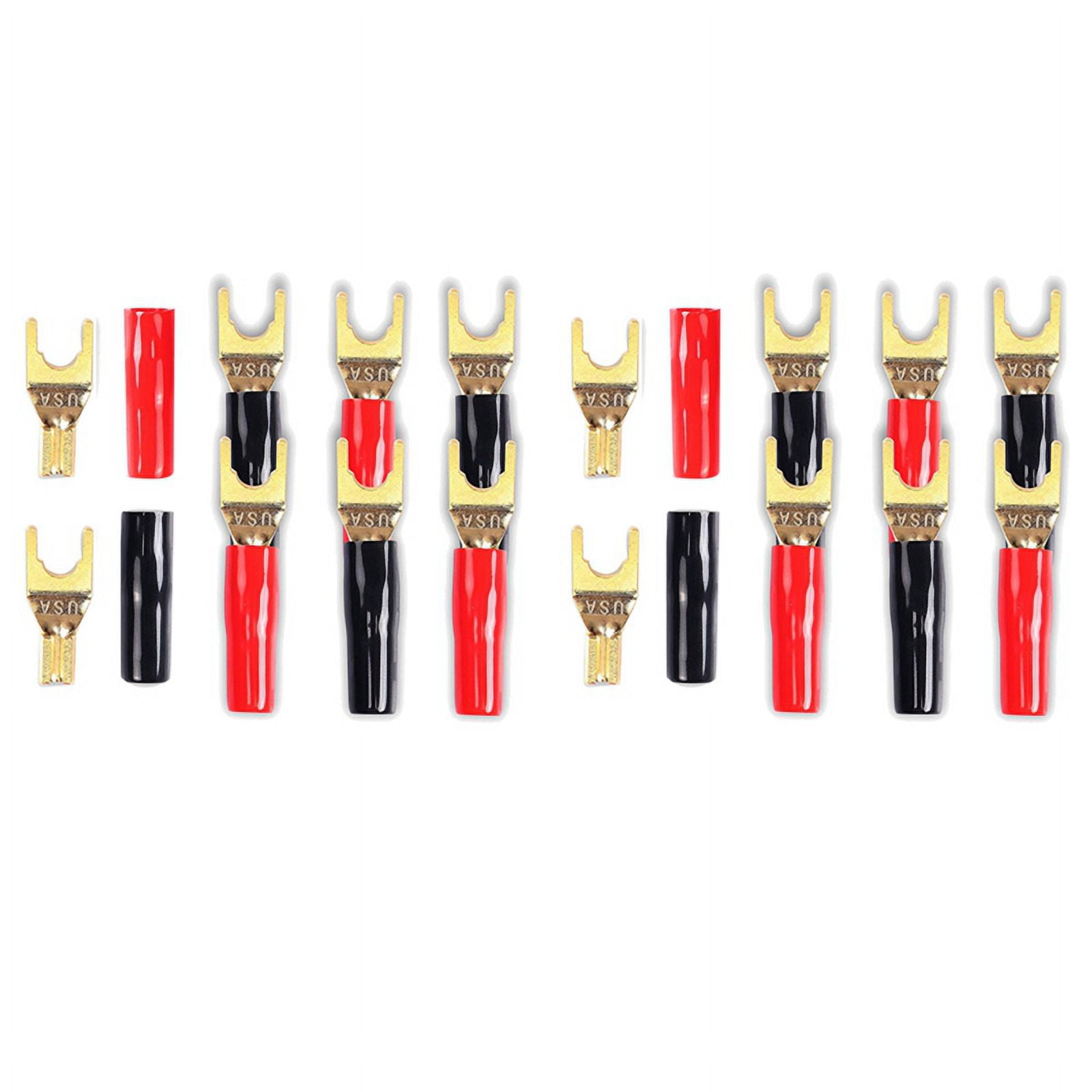 Y Plug Spade Connector for Speaker Wire,16 Pcs 45 Degree Gold Plated U ...