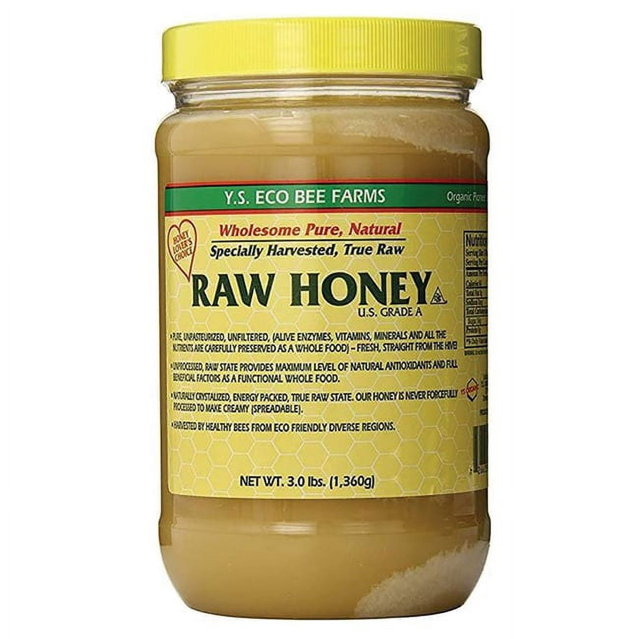 Y.S. Eco Bee Farms Raw Honey 3 lbs Paste - Walmart.com