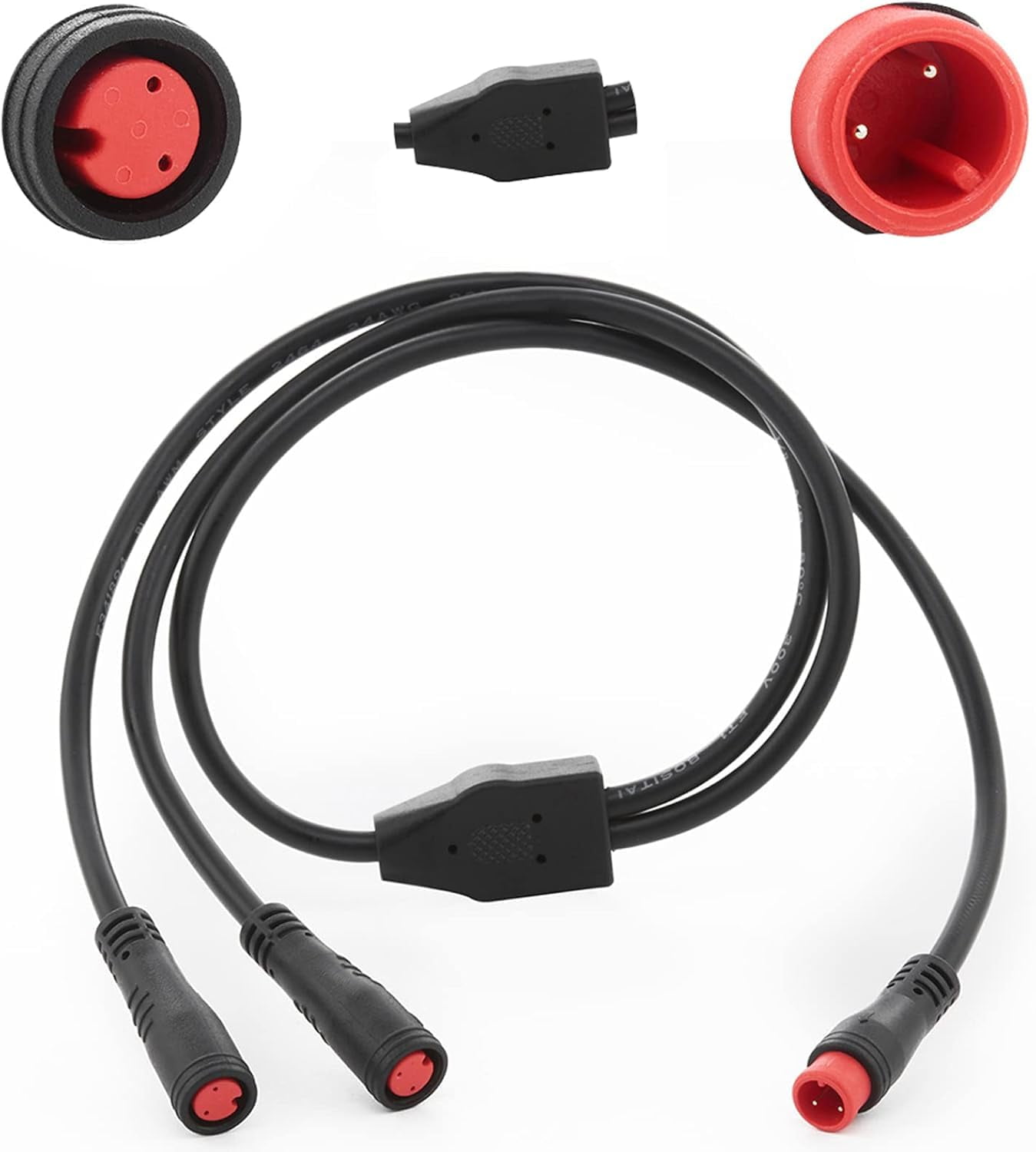 Y-Split Extension Cable 1T2 Wire 2pin with Waterproof Connector for ...