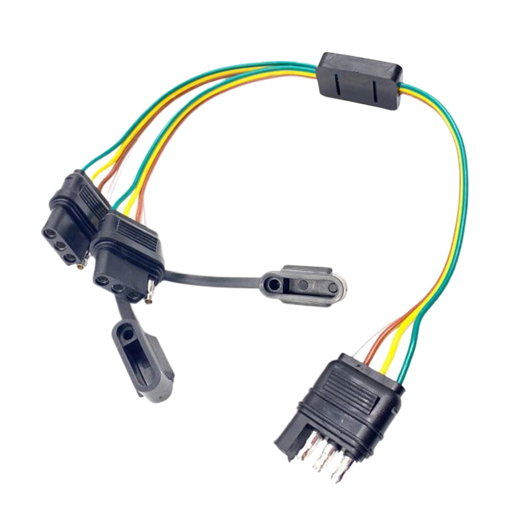 Y-Splitter 4 Way Pin Adapter Tow Flat Trailer Plug Connector - Walmart.com