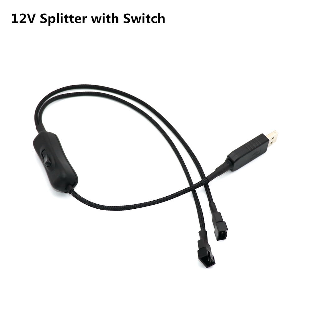 Y Splitter USB Fan Adapter Cable Speed 5V 12V Step-Up USB to Fan Dual ... Y Splitter USB Fan Adapter Cable Speed 5V 12V Step-Up USB to Fan Dual ...