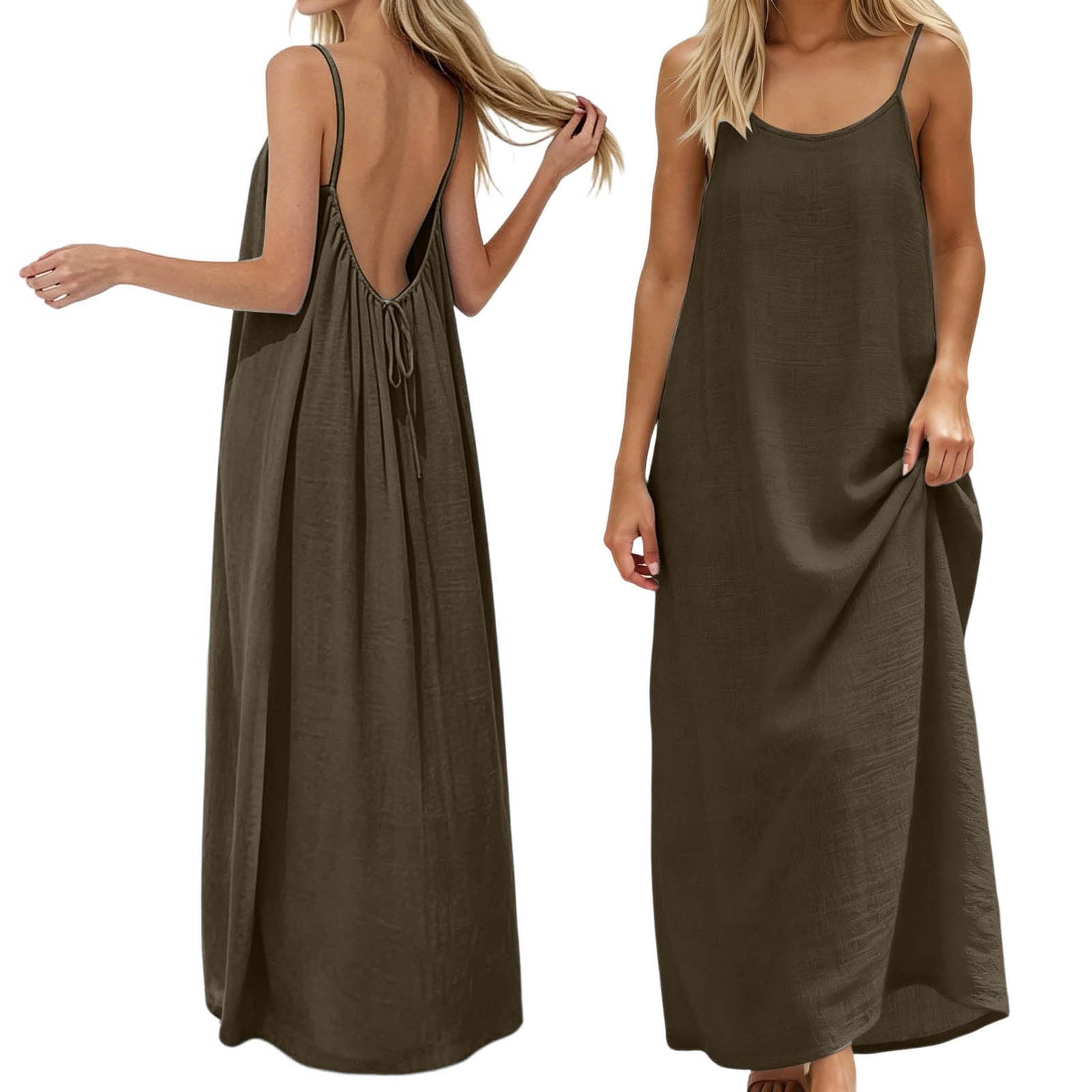 Y-Sunset Backless Cami Dresses for Women 2026 Summer Sleevelesss Long ...