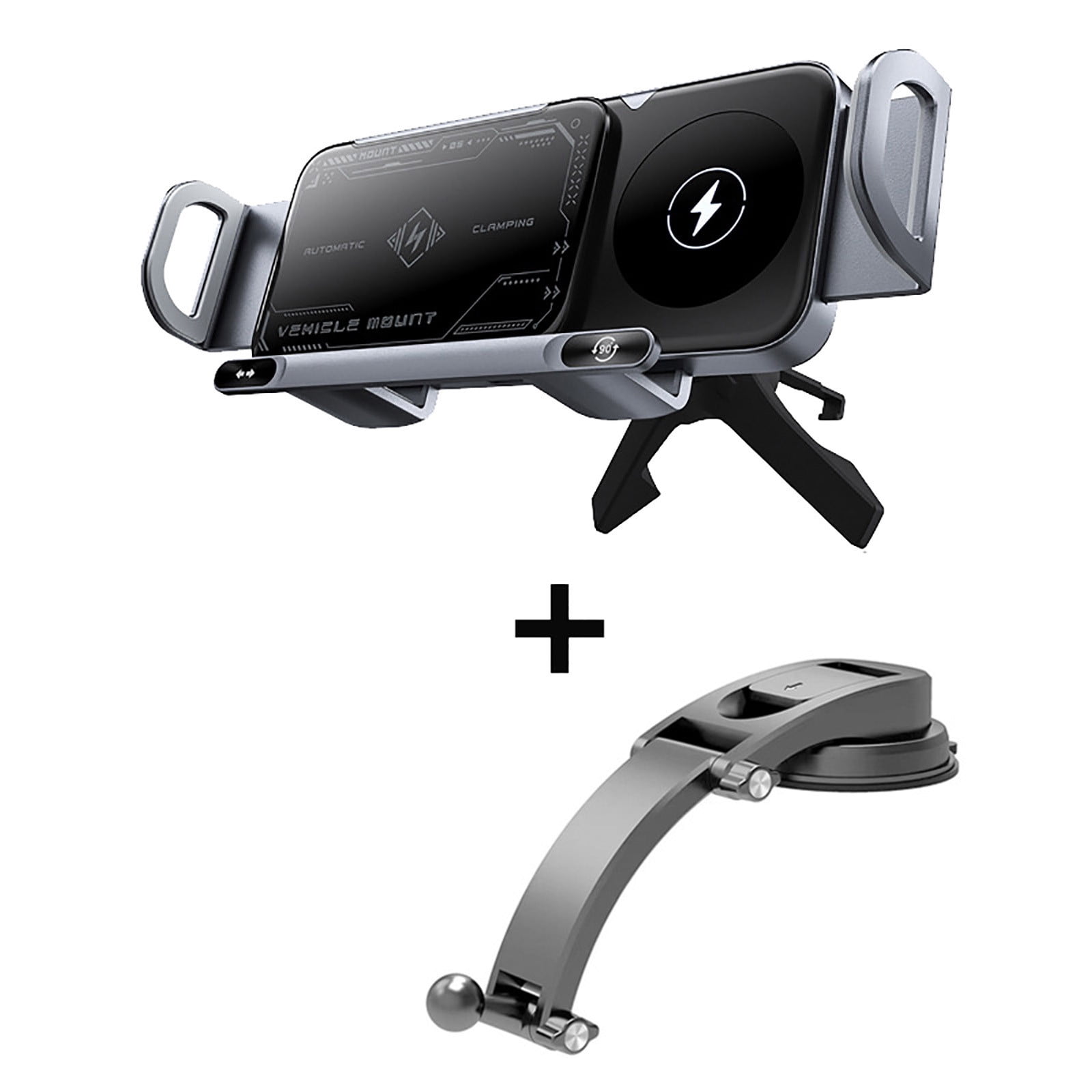 Y-TING 2025 NEW Auto-Rotating Car Phone Mount with Wireless Charger ...