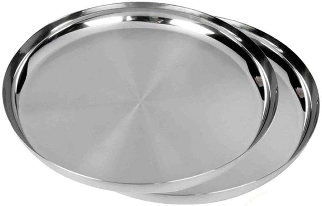 A Y Traders Stainless Steel Round Plates Dish Set for Dinner Plate ...