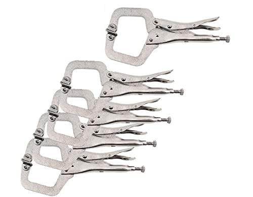 Y&Y Decor 11" Locking C Clamp Pliers 5pc Set With Swivel Pads Welding ...