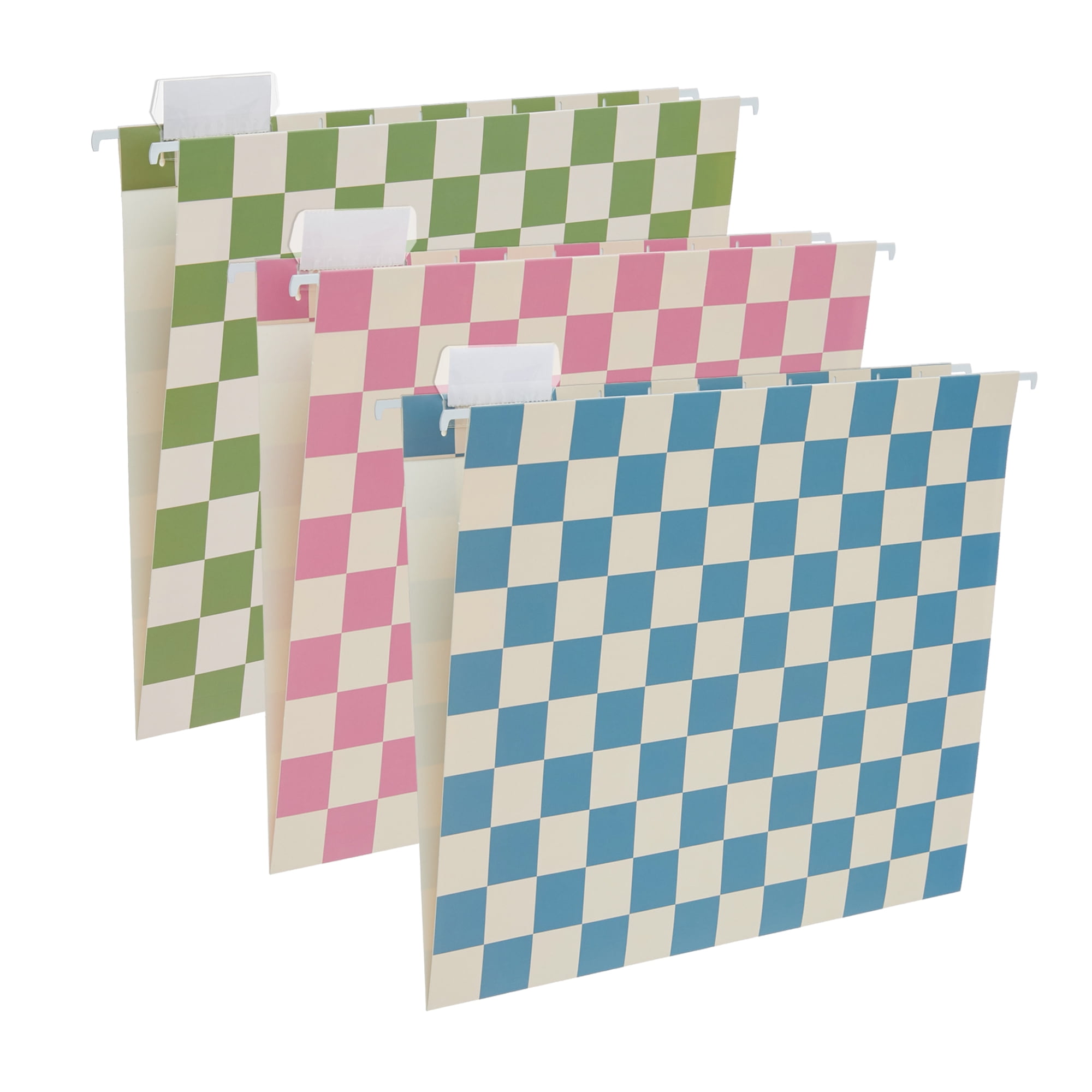 Y YOMA 6 Pack Decorative Hanging File Folders Letter Size Checkerboard ...