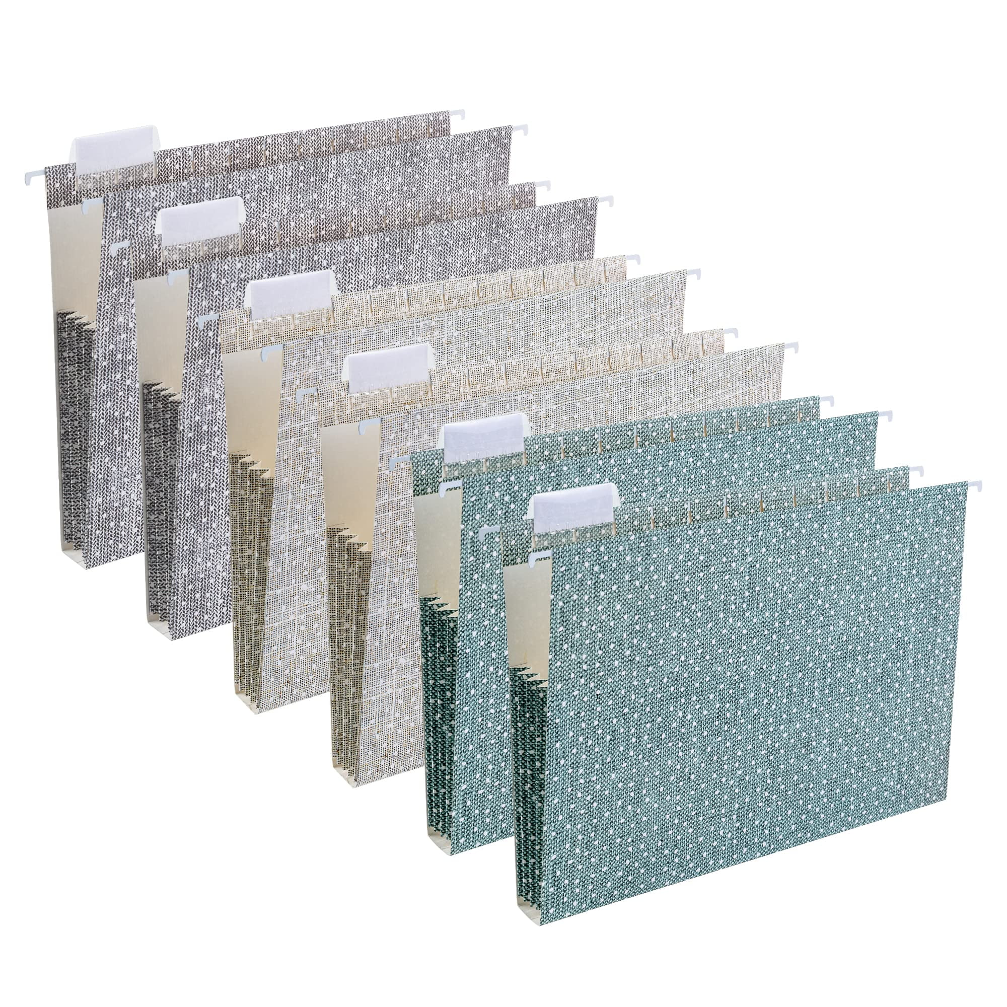 Y YOMA 6 Pack Extra Capacity Hanging File Folders with Pocket Letter ...