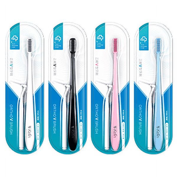 Y-kelin V-Shaped Orthodontic Toothbrush Soft Bristle (4 pcs) with one ...