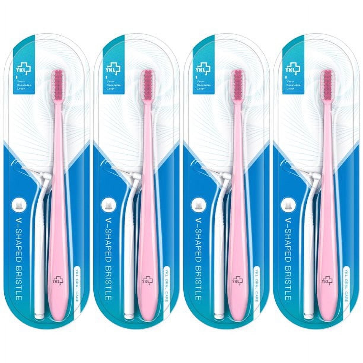 Y-kelin V-Shaped Orthodontic Toothbrush Soft Bristle (4 pcs) with one ...