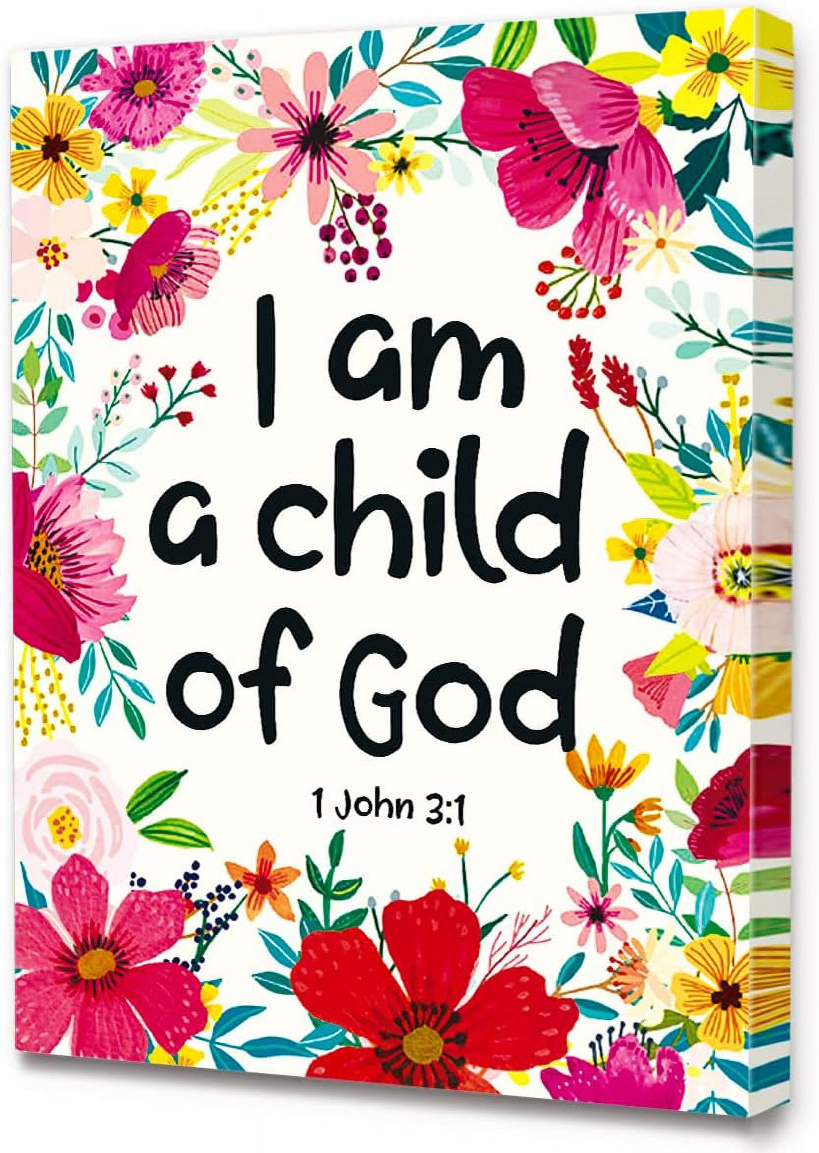 Y068 I Am A Child Of God Wall Art Canvas,Religious Bible Verse Prints ...