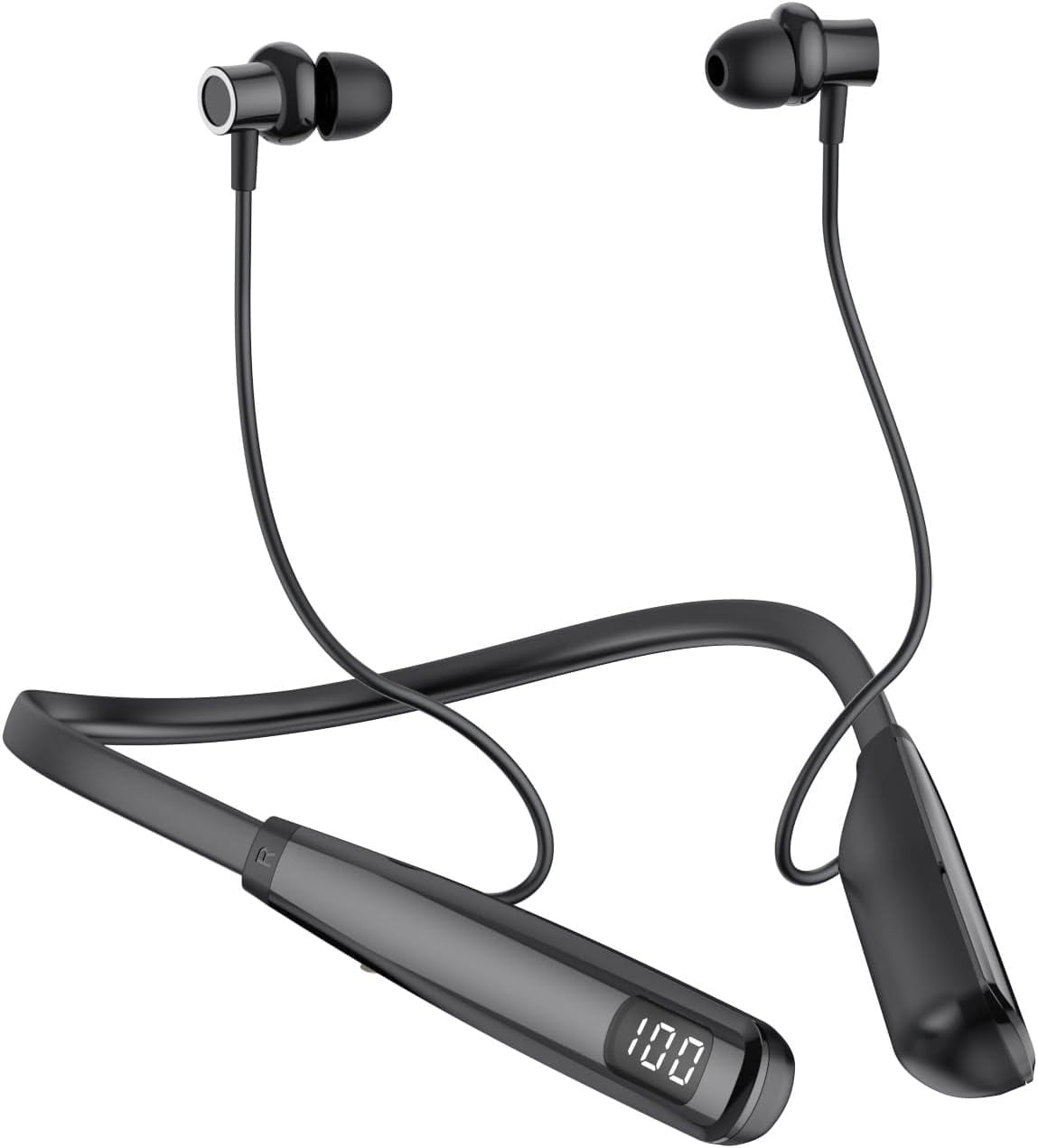 Y10 Wireless Neckband Headphones w/Mic in-Ear Magnetic Earphone,Crystal ...
