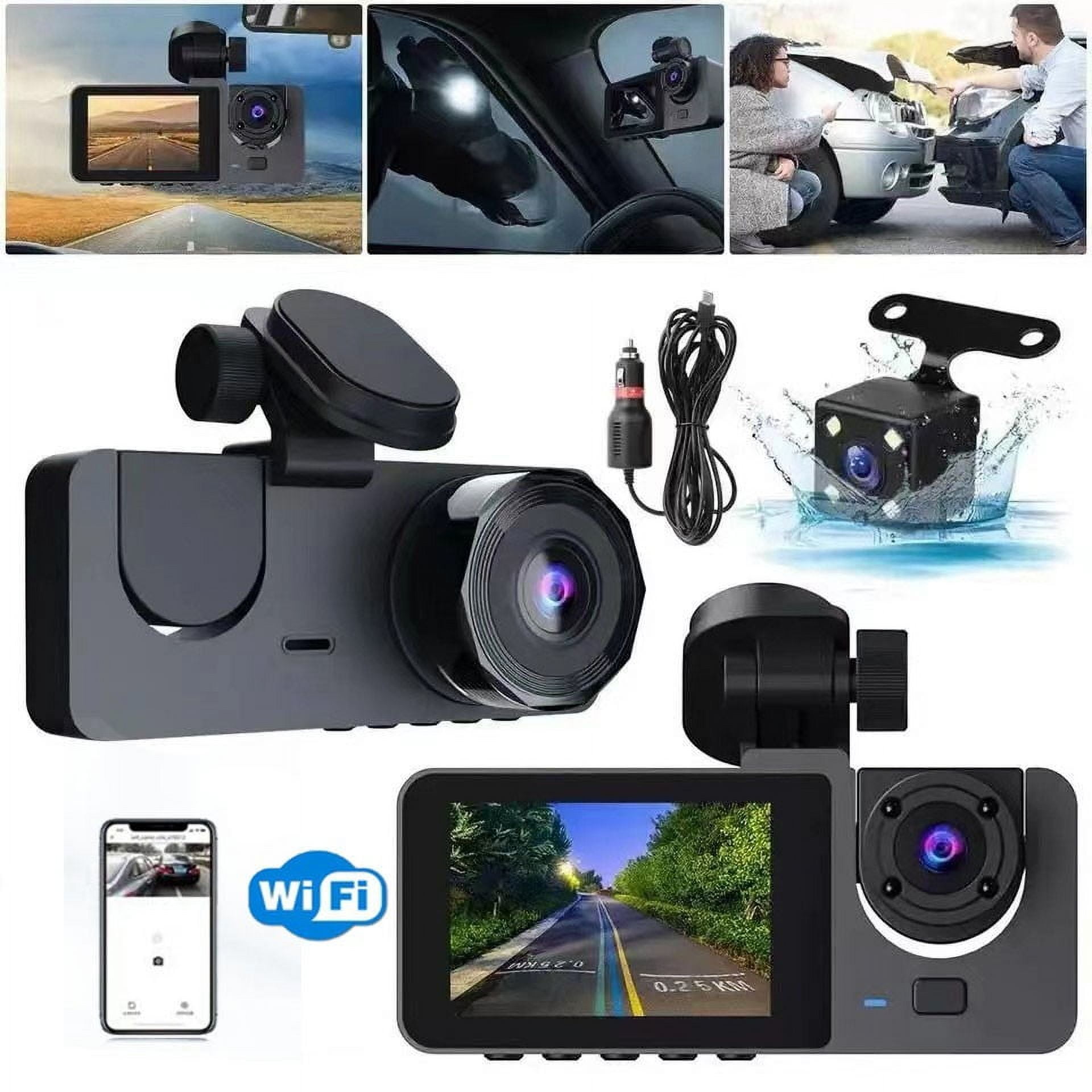 Y15 3 Channel Dash Cam,WiFi Dash Camera,App Control Car Camera,IR Night ...