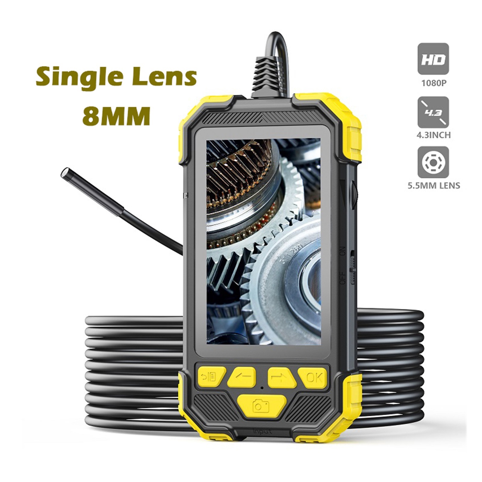 Y19 Industrial Endoscope Single & Dual Lens Camera HD1080P 4.3" IPS ...