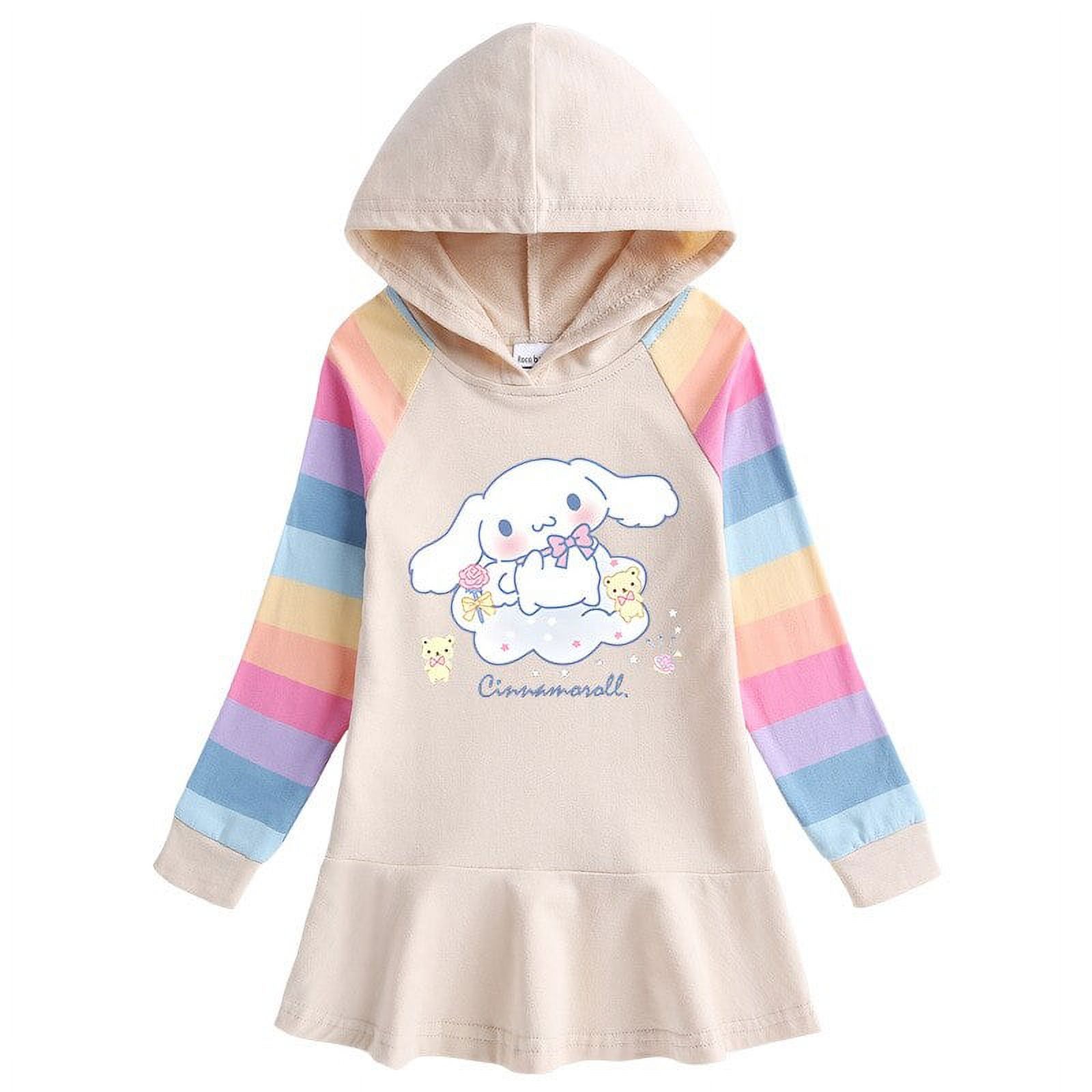 Y2K Anime Cinnamoroll Girls Party Dresses Cute Sanrio Kids Cotton Loose ...