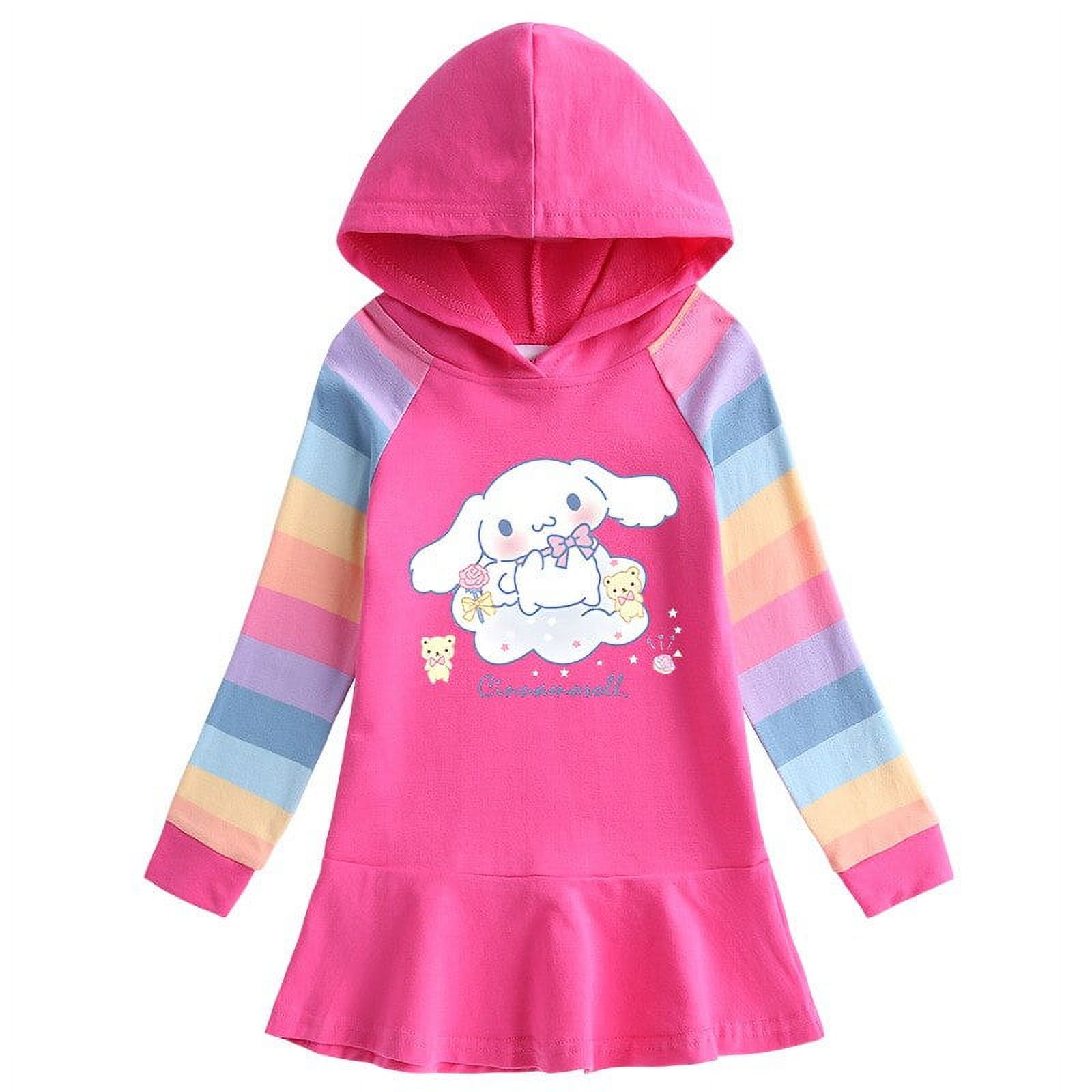 Y2K Anime Cinnamoroll Girls Party Dresses Cute Sanrio Kids Cotton Loose ...
