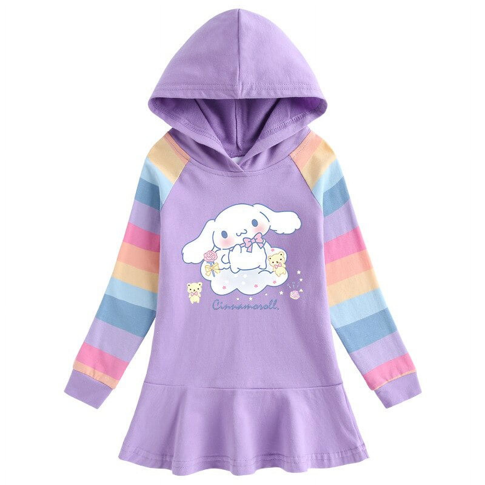 Y2K Anime Cinnamoroll Girls Party Dresses Cute Sanrio Kids Cotton Loose ...