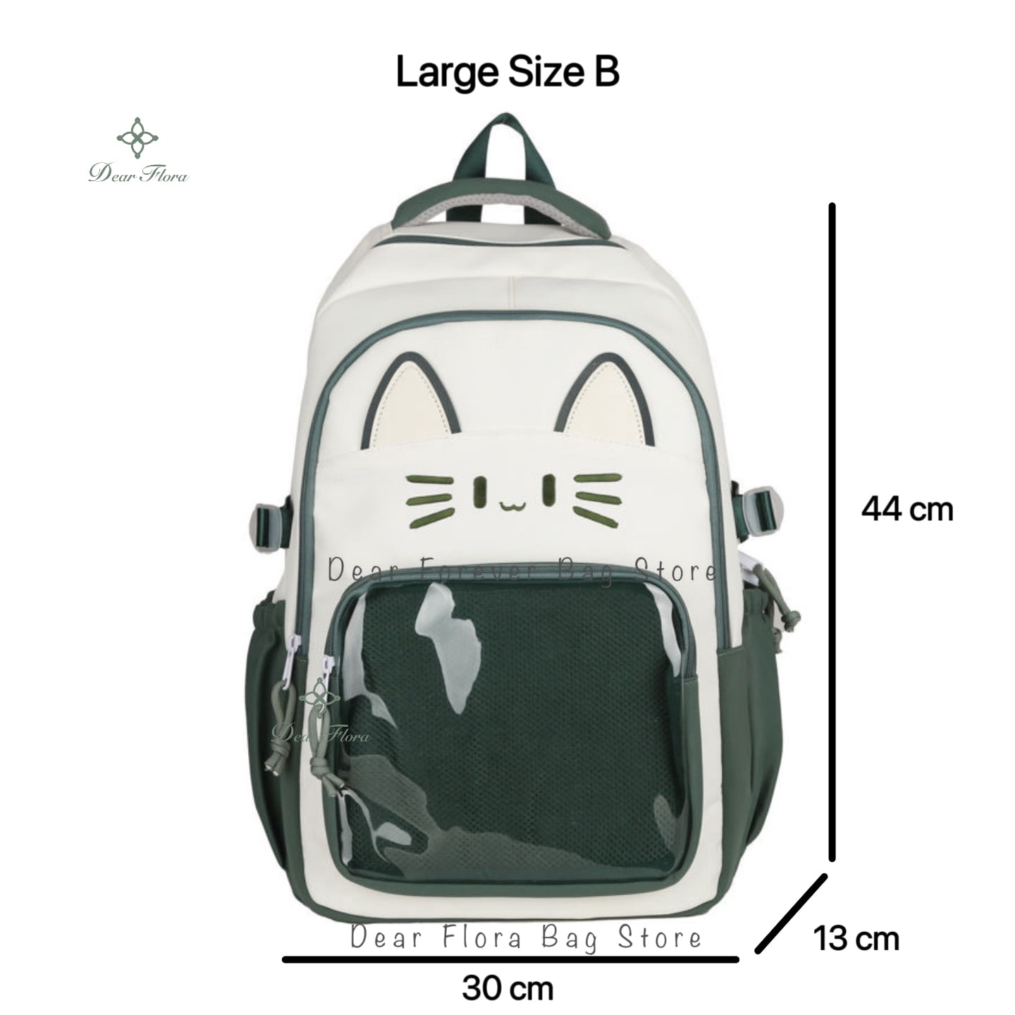 Y2K Cute Cat Ita Backpacks Large Capacity Knapsack Casual Transparent ...