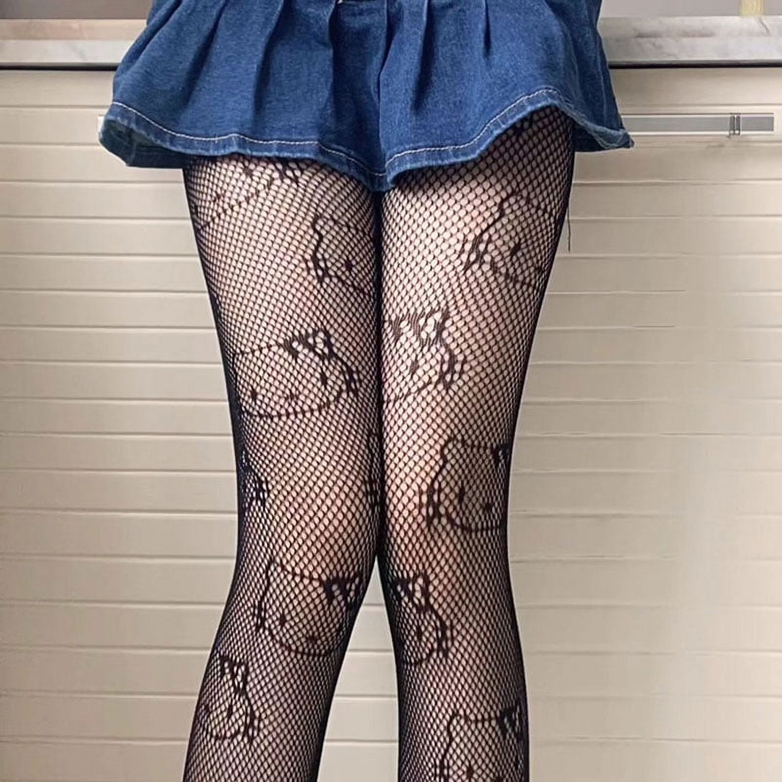 Y2K Hellokitty Kuromi Sexy Fishnet Tights Sanrio Women Cosplay Sexy ...