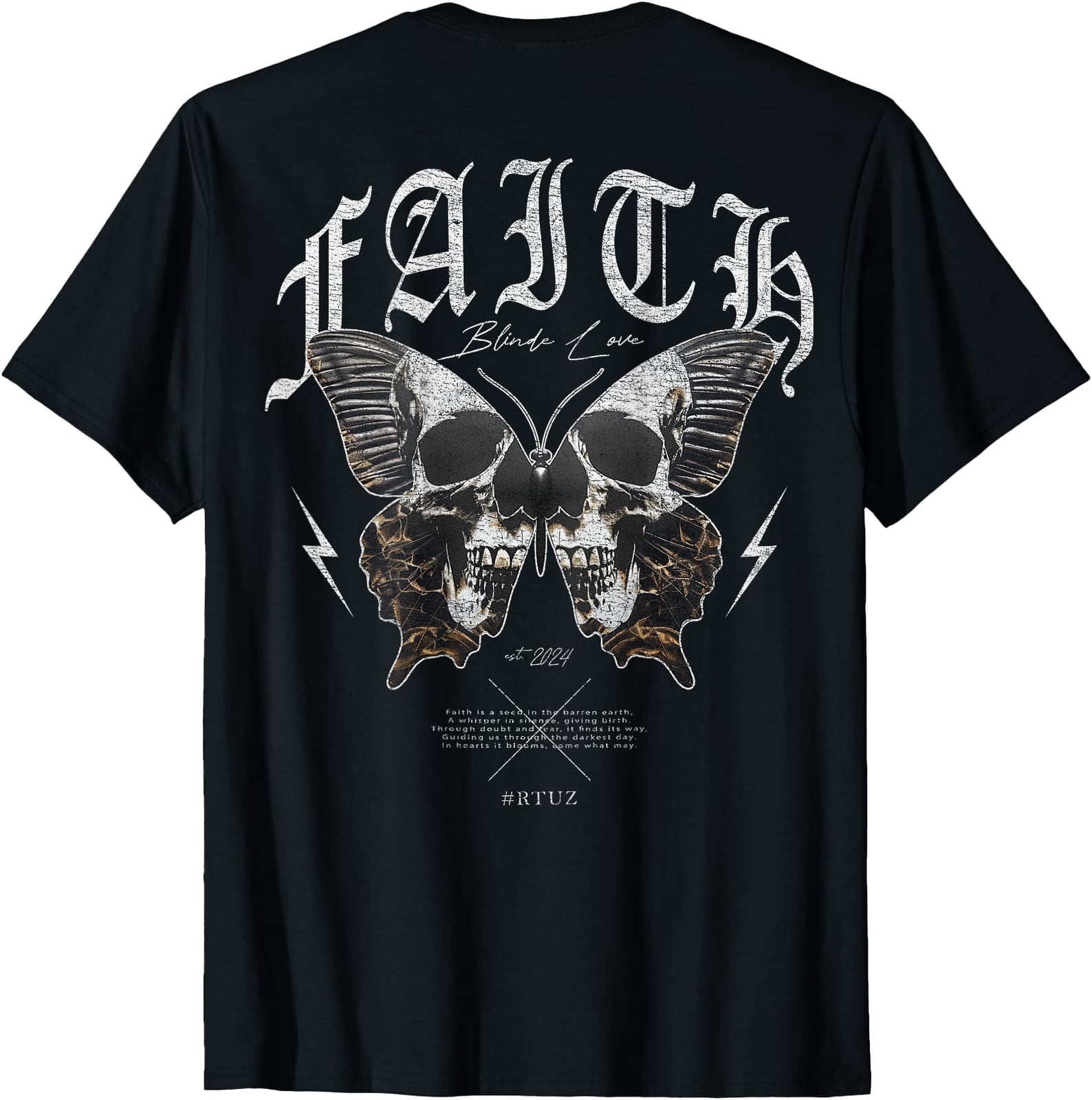 Y2K Hip Hop Back Print Streetwear Moth Butterfly T Shirt Men - Walmart.com