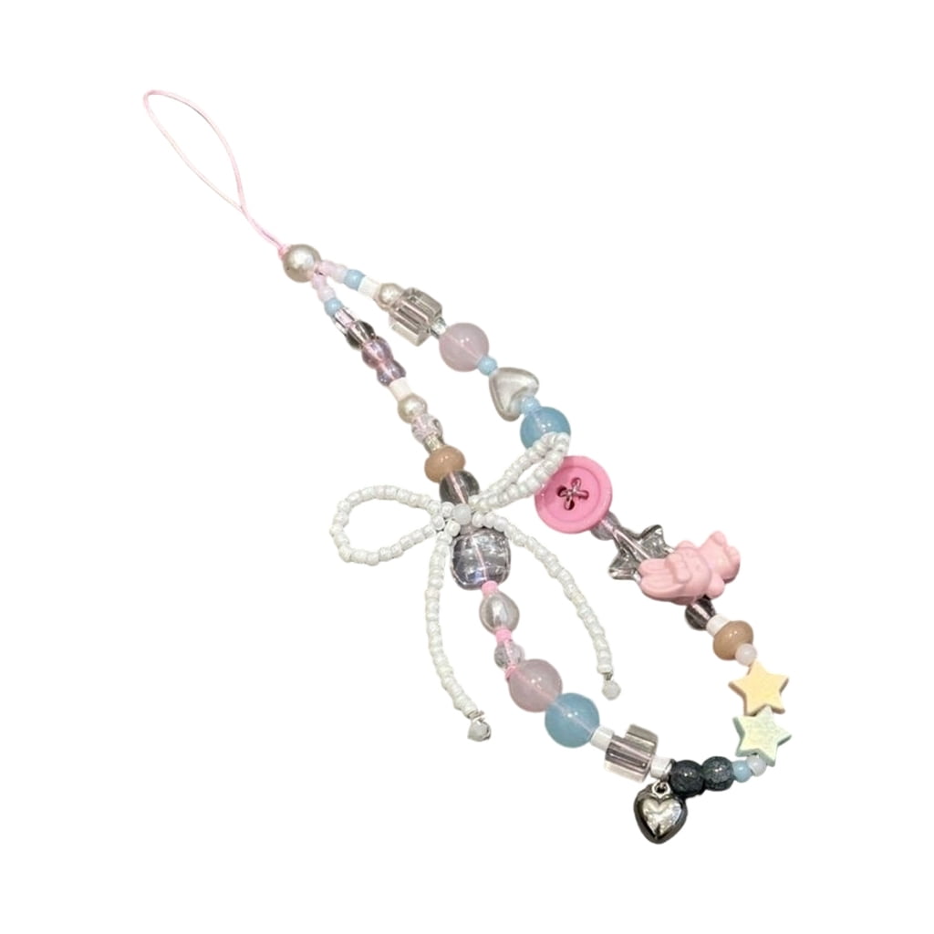 Y2K Inspired Beaded Keychains Bear Butterfly Heart Charm Phone Camera ...