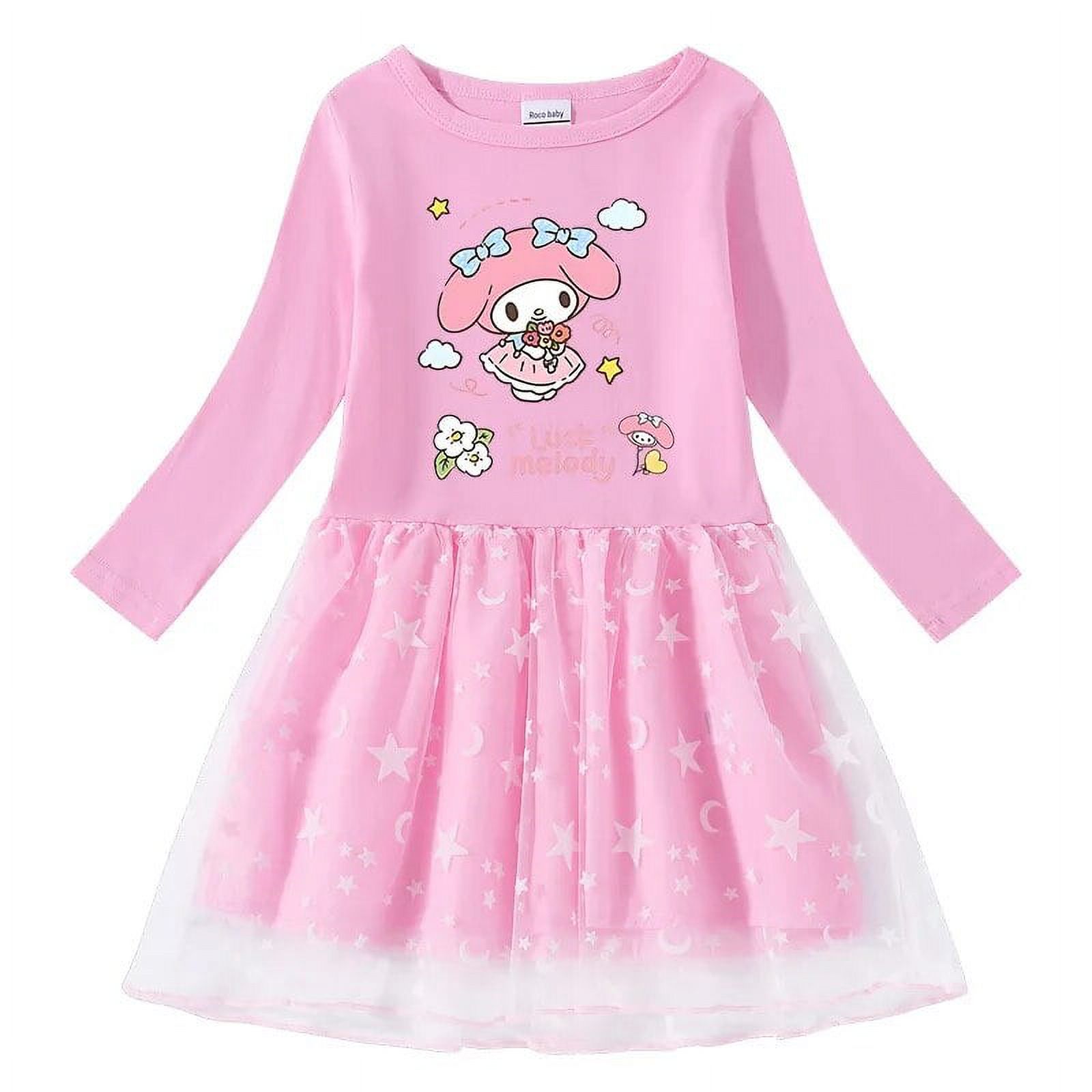 Y2K MINISO Kawaii Cotton Kids Dress My Melody Autumn Casual Princess ...