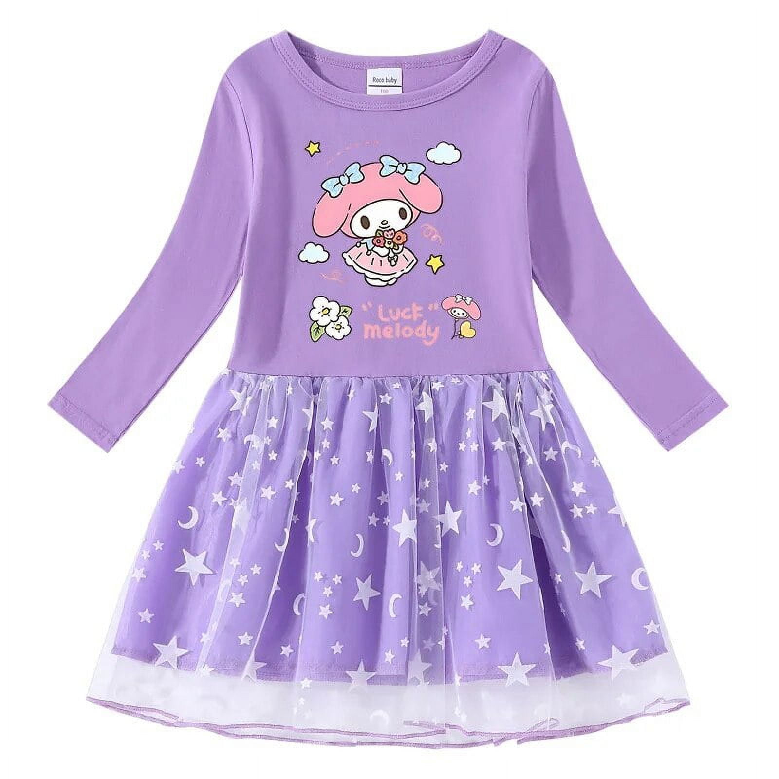 Y2K MINISO Kawaii Cotton Kids Dress My Melody Autumn Casual Princess ...