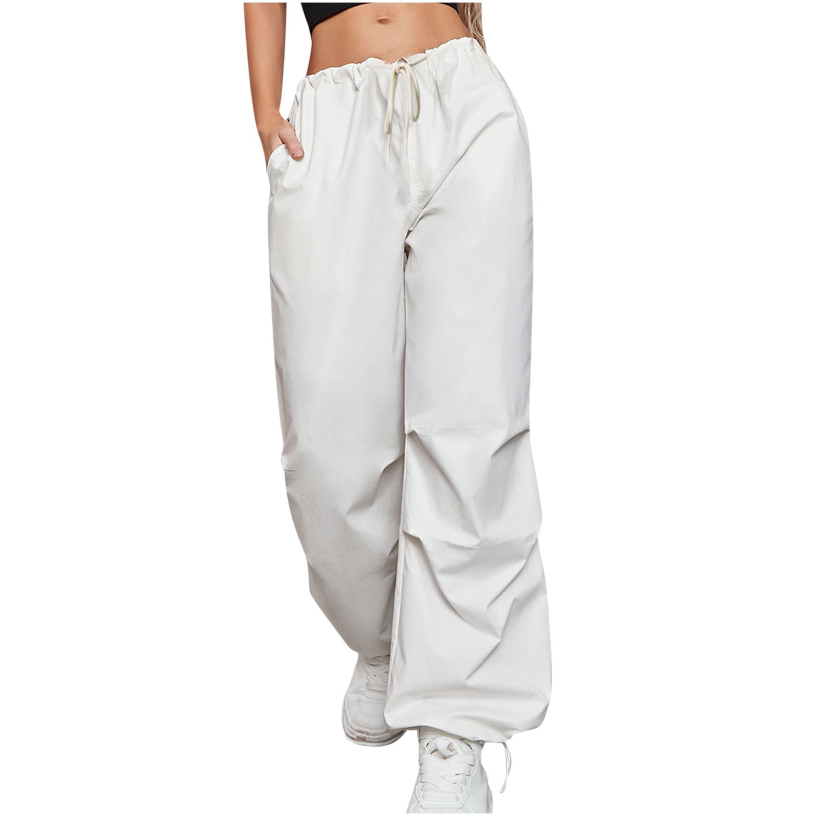 Y2K Pants for Teen Girls Trendy Hip Hop Harajuku Parachute Pants Mid ...