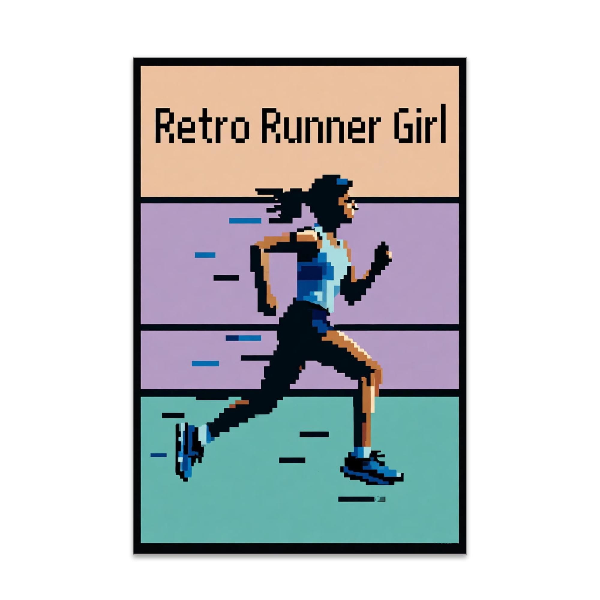 Y2K Pixel Runner Art - Retro Aesthetic Decor - 13x19 Poster Print ...