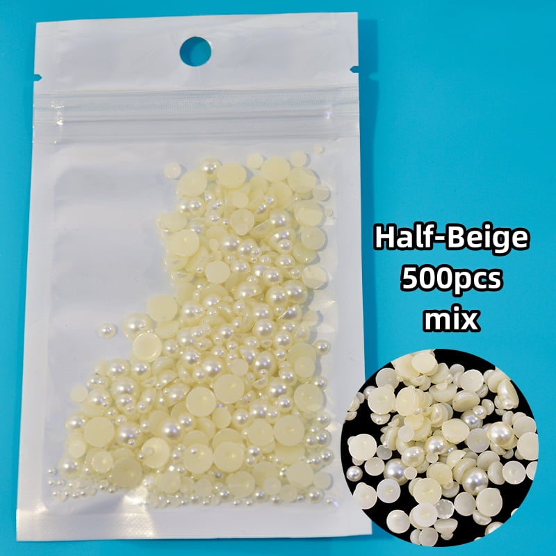 Y2K Premium Half Round/Round Flatback Pearls Nail Art 2MM/3MM/4MM/5MM ...