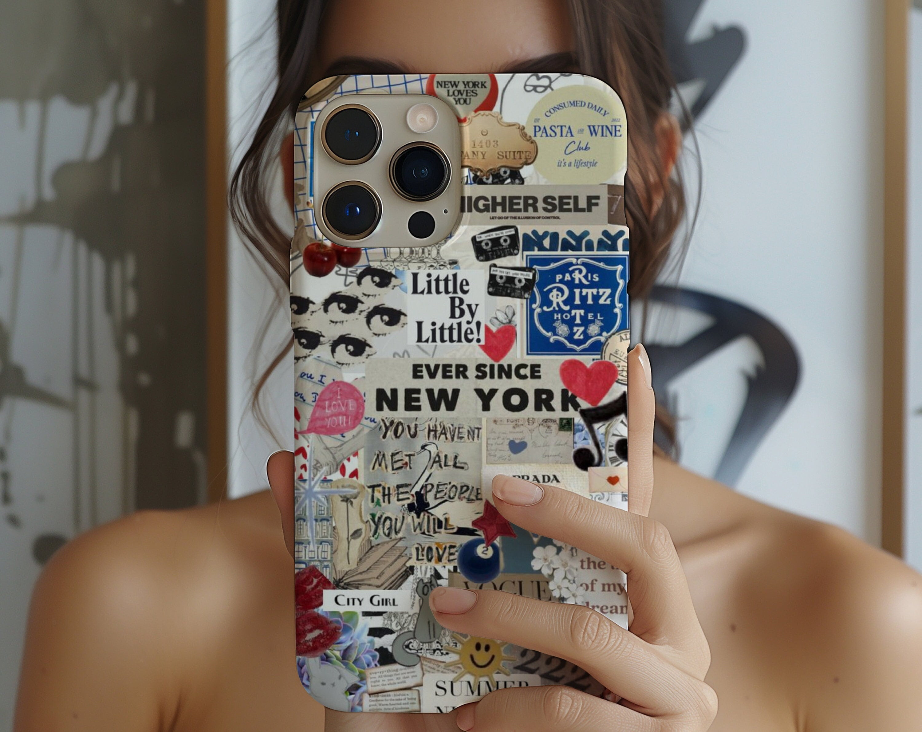 Y2K Quote Glow Phone Case Retro Scrapbook Inspiration for iPhone 17 ...