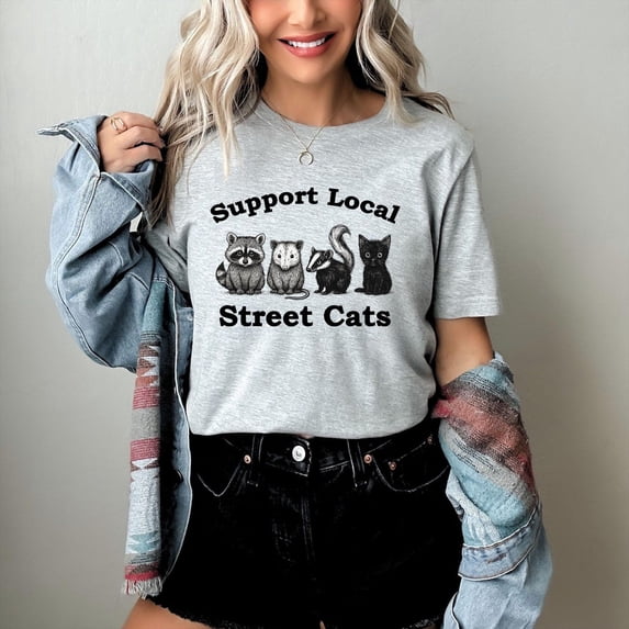 Y2K Support Local Cats Shirt: Graphic Tee - Walmart.com