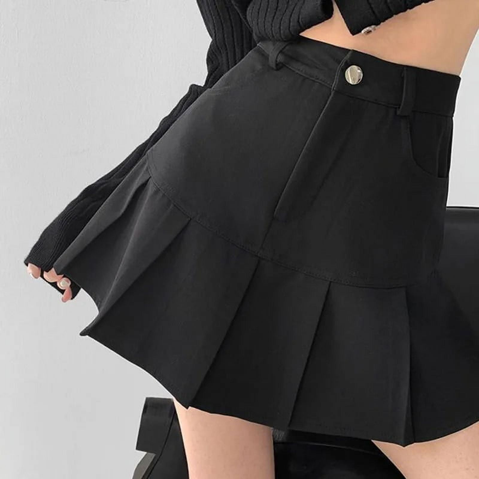 Y2K Vintage High Waist Pleated Skirt Women College Style Uniforms Safety Pants Mini Skirts Woman ...
