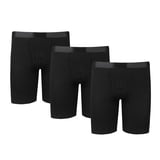 Y2Y2 Men's Modal Underwear Long Leg Boxer Briefs 3-Pack Black XL 40"-42 ...